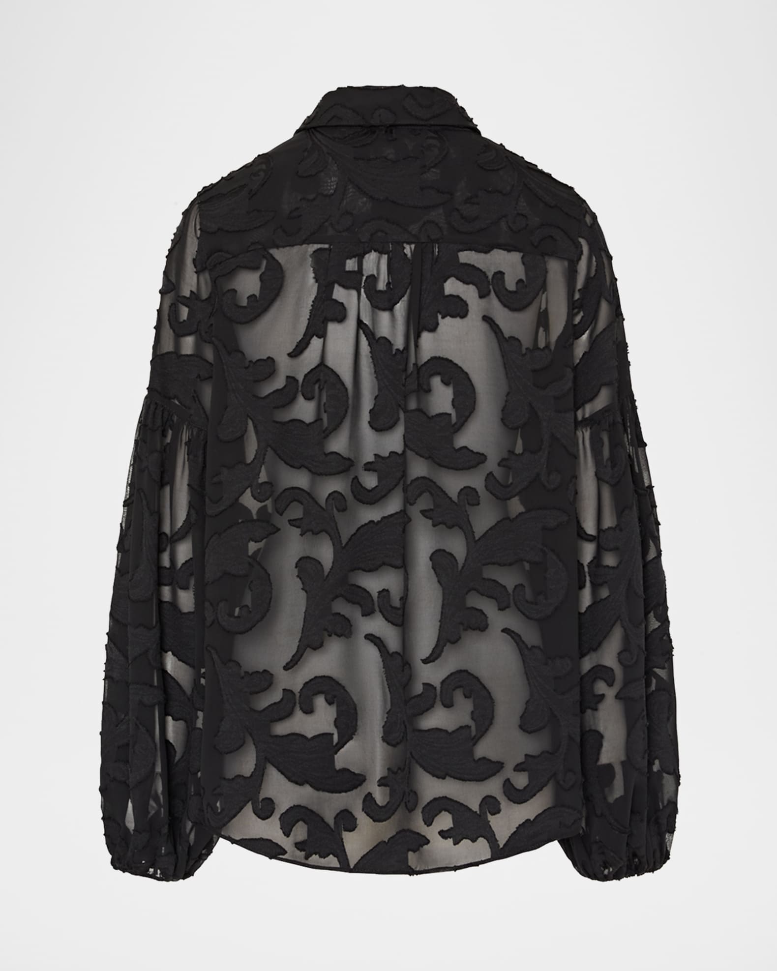 Milly Scroll Burnout Button-Front Blouse | Neiman Marcus