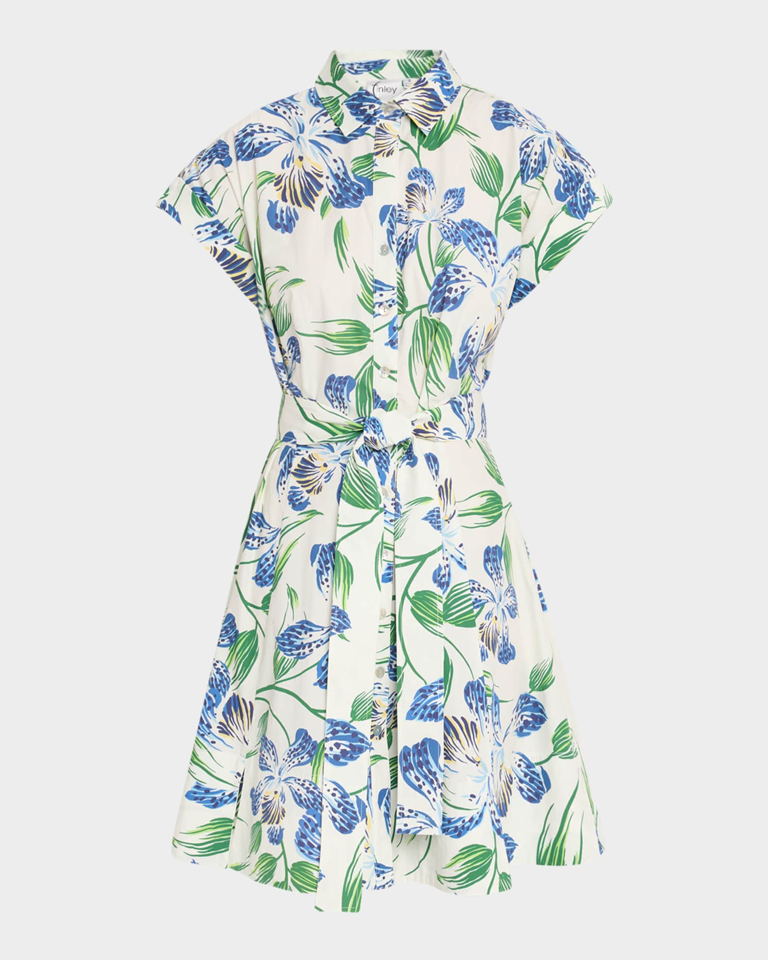Finley Chantal Floral-Print Cotton Shirtdress | Neiman Marcus