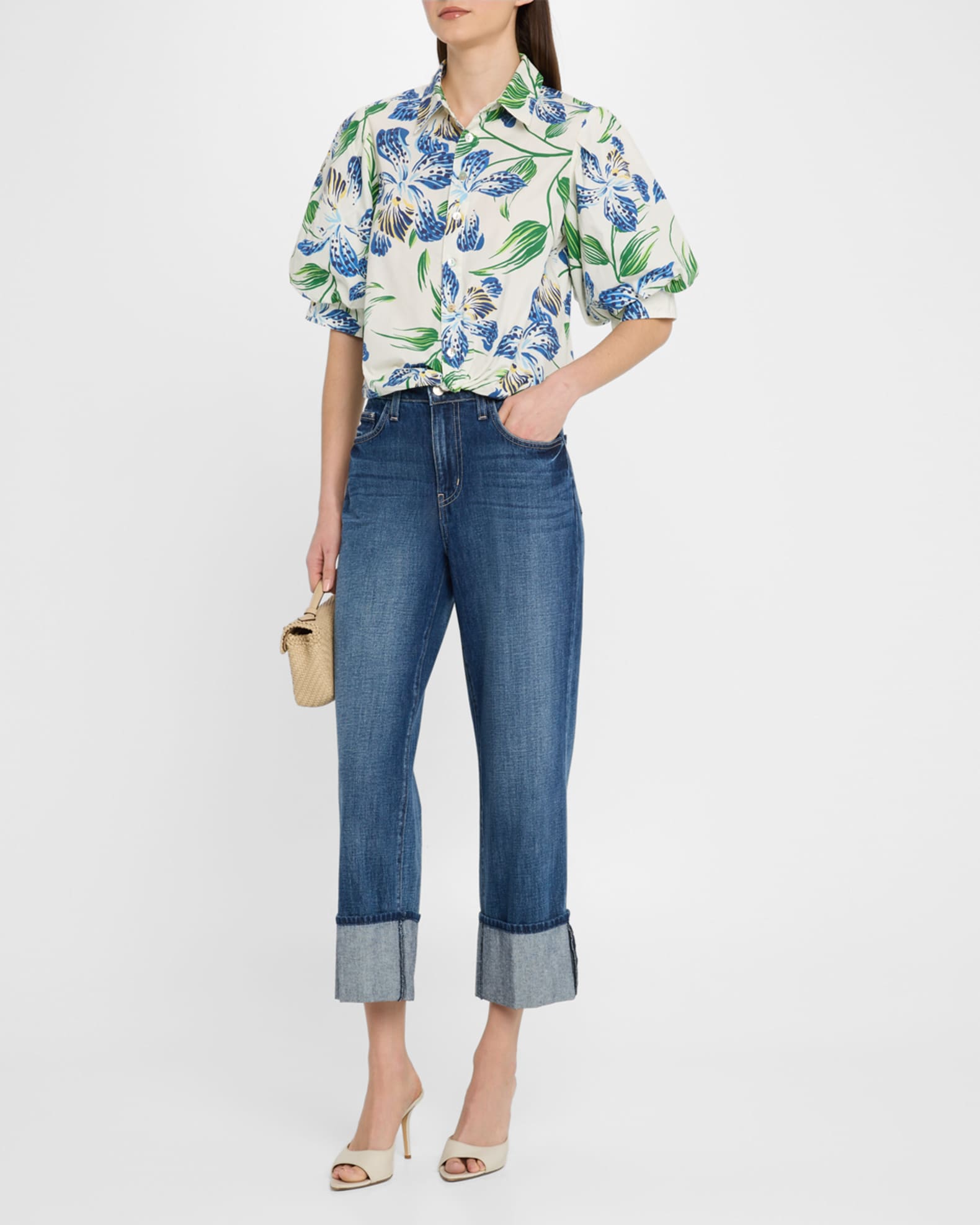 Finley Bomba Floral-Print Cotton Top | Neiman Marcus