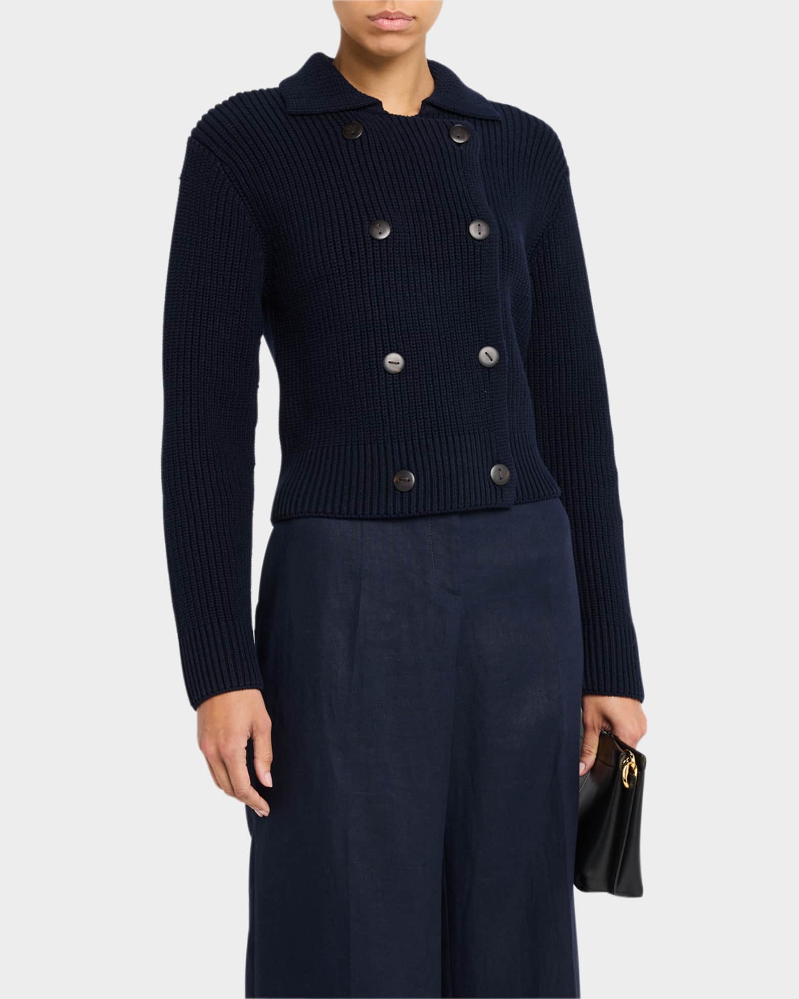 Vince Double-Breasted Sweater Jacket | Neiman Marcus