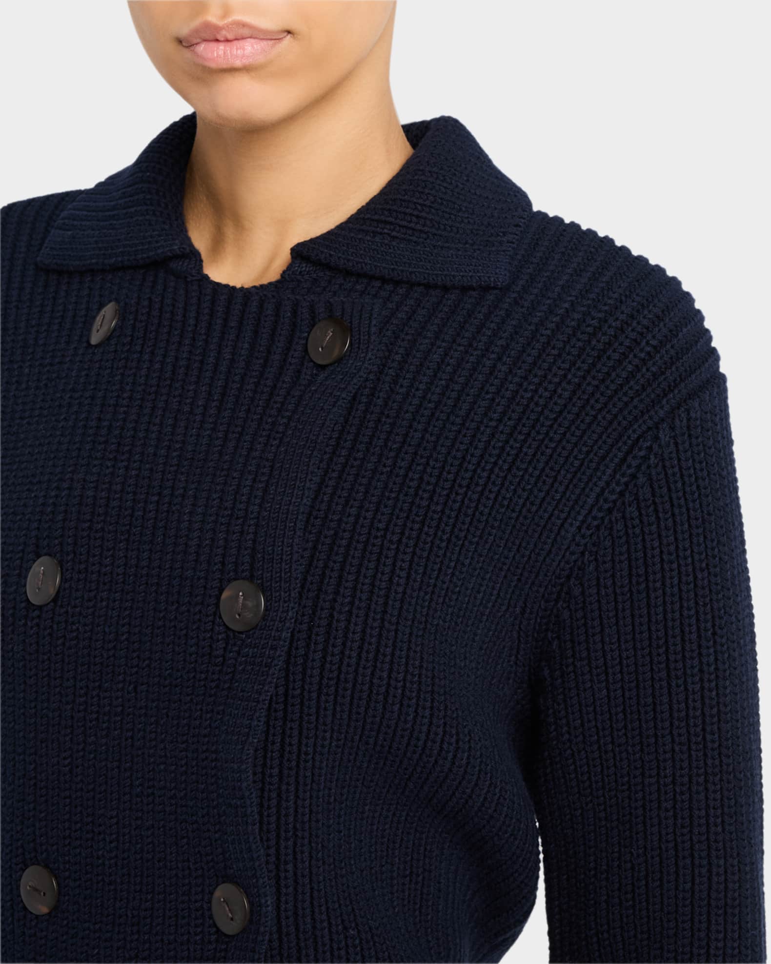 Vince Double-Breasted Sweater Jacket | Neiman Marcus