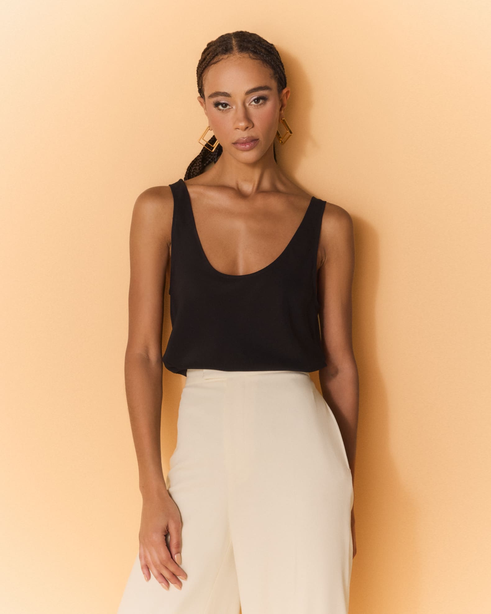 Vince Scoop-Neck Bias Tank Top | Neiman Marcus