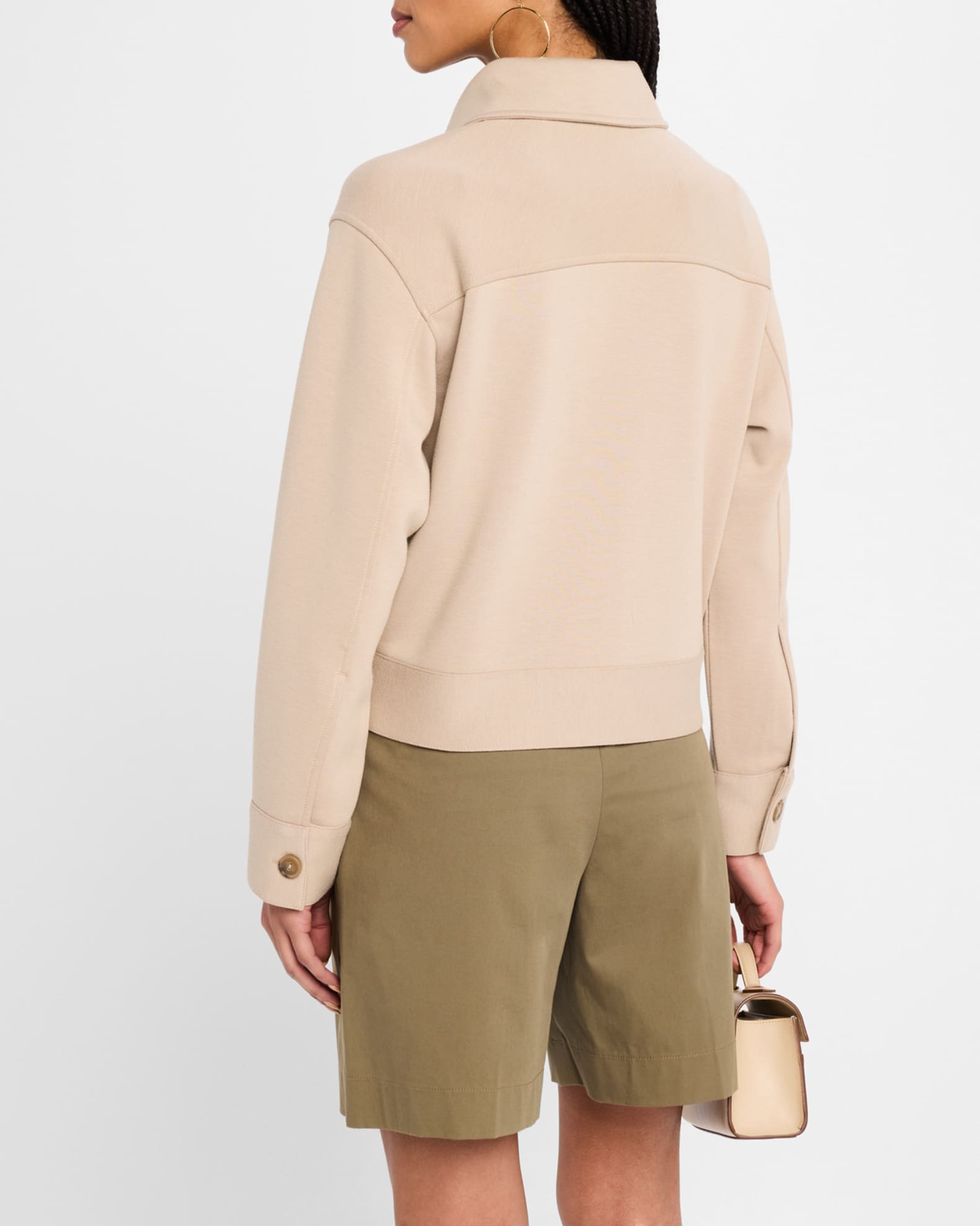 Vince Cropped Patch Pocket Jacket | Neiman Marcus