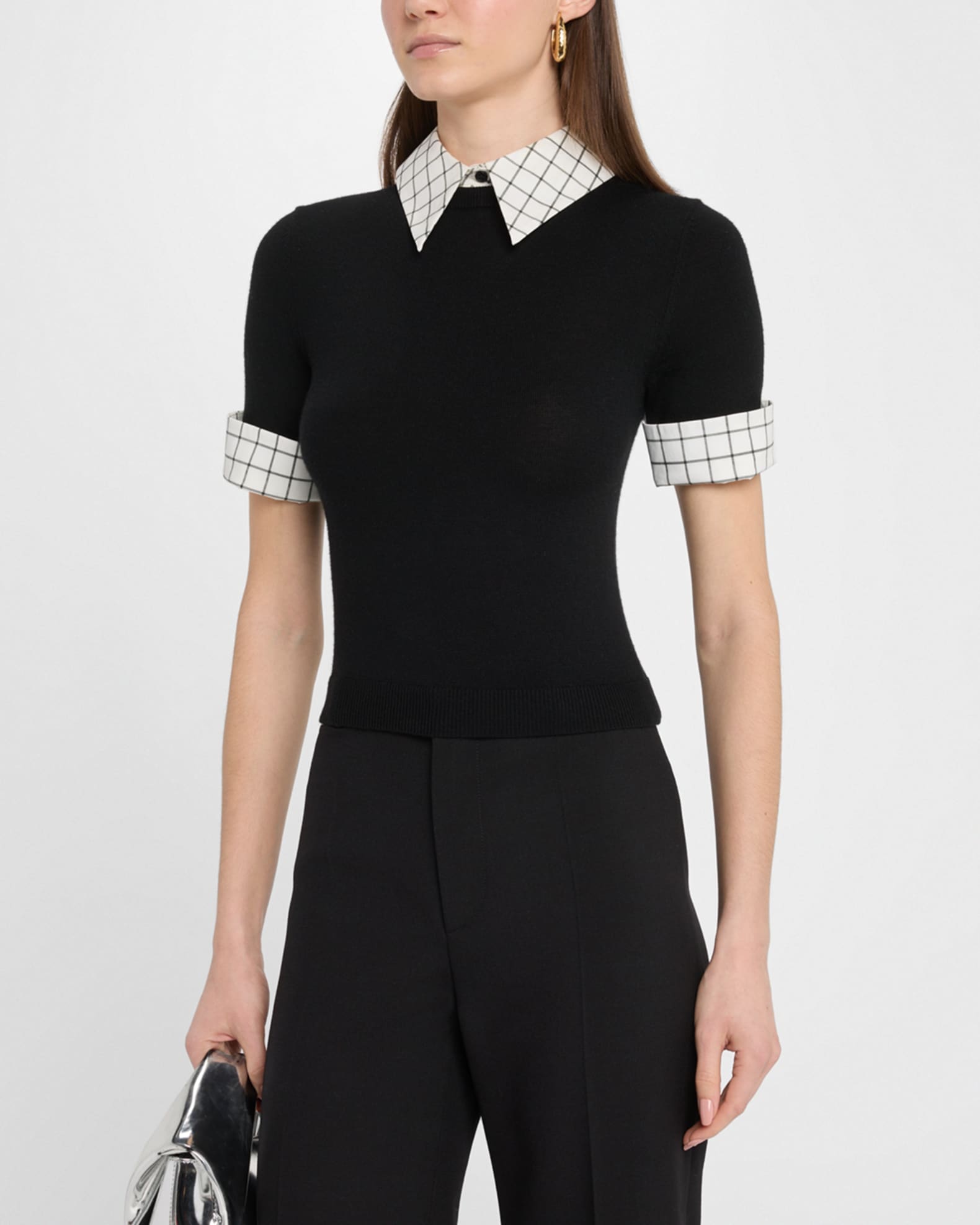 Alice + Olivia Aster Collared Pullover | Neiman Marcus