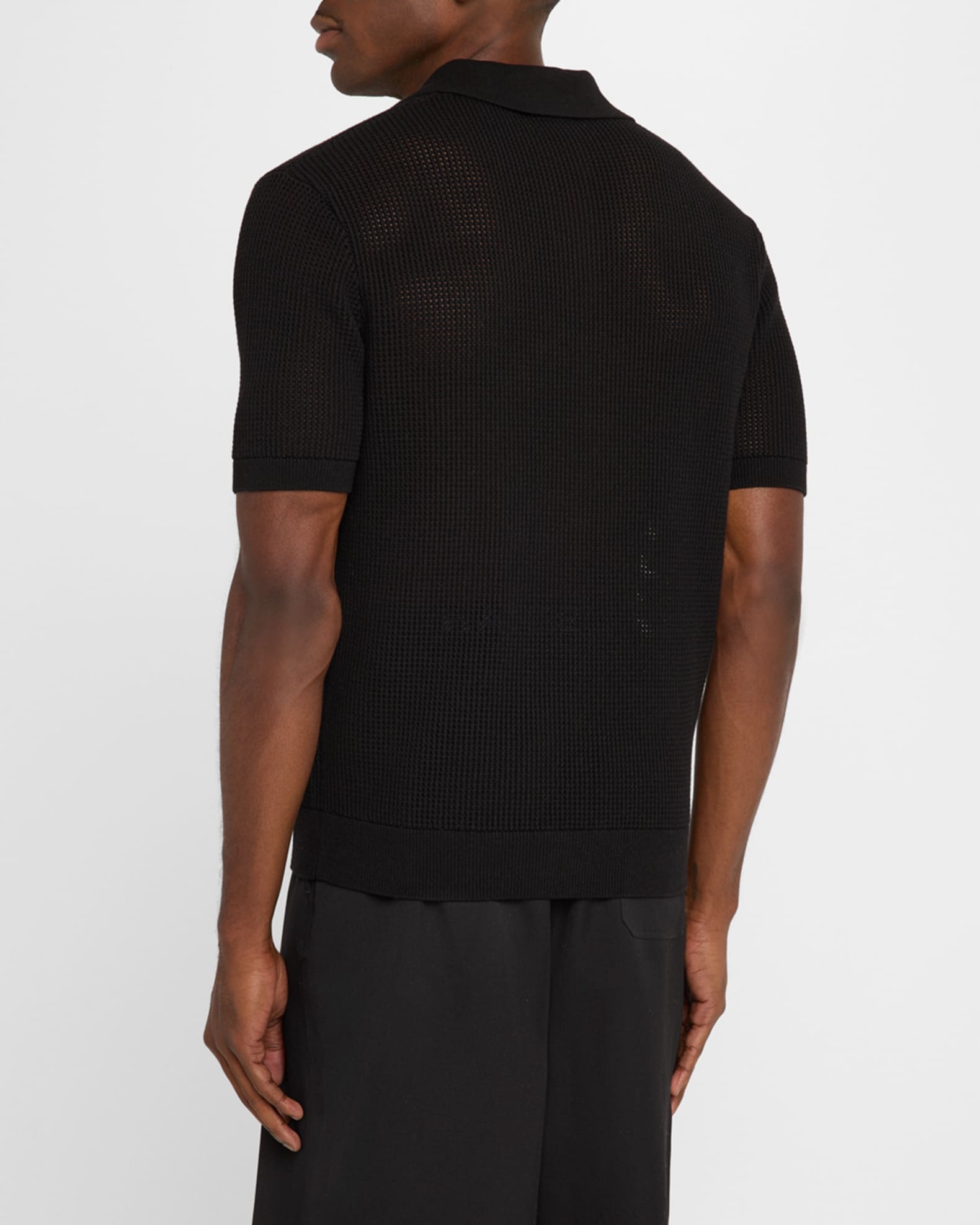 FRAME Men's Mesh Knit Polo Shirt | Neiman Marcus