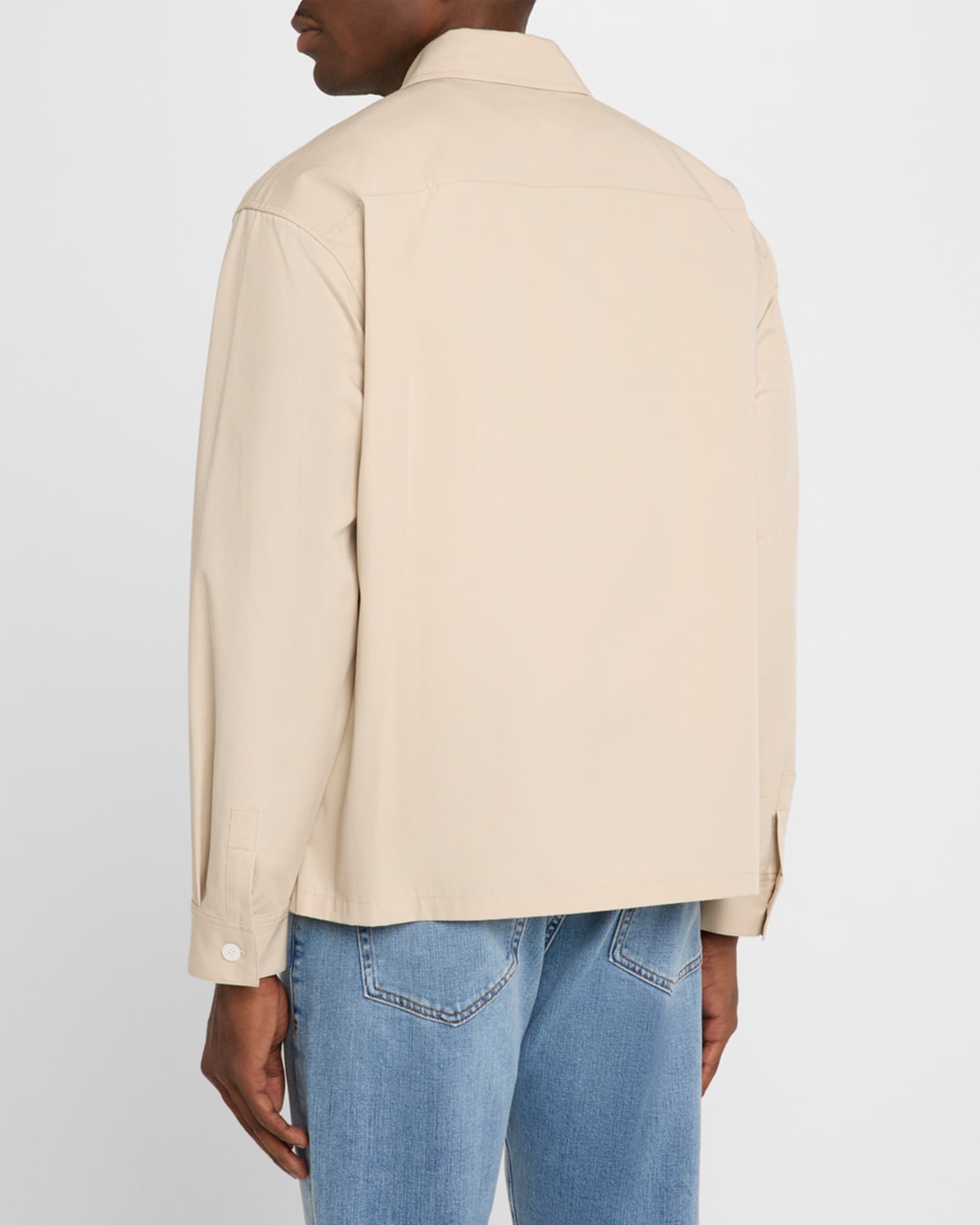 FRAME Men's Cotton Double-Pocket Overshirt | Neiman Marcus