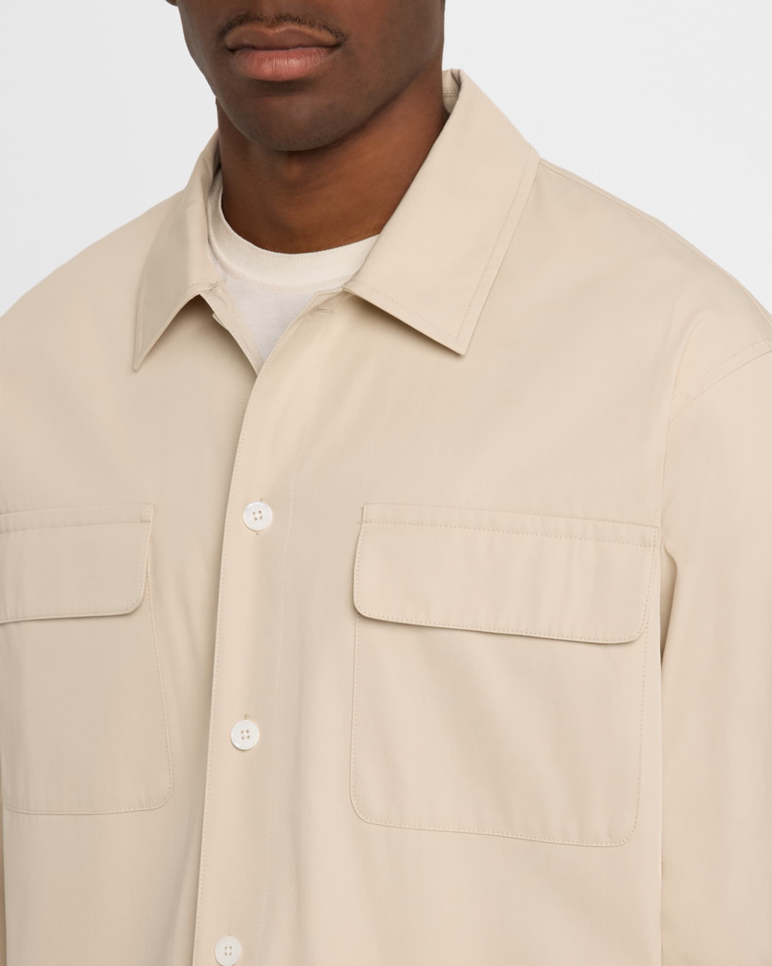 FRAME Men's Cotton Double-Pocket Overshirt | Neiman Marcus