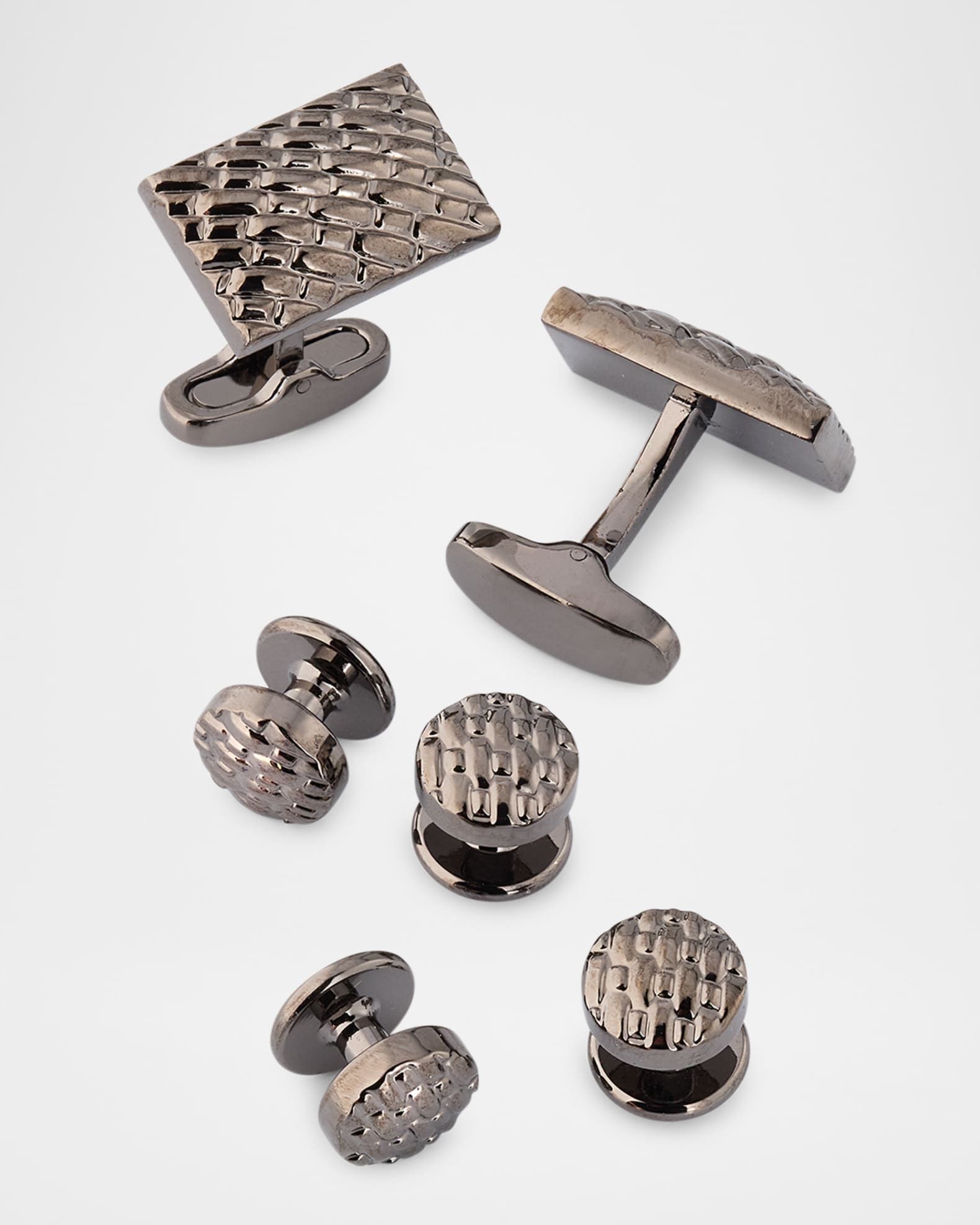 Link Up Men's Rectangle Basketweave Cufflinks | Neiman Marcus