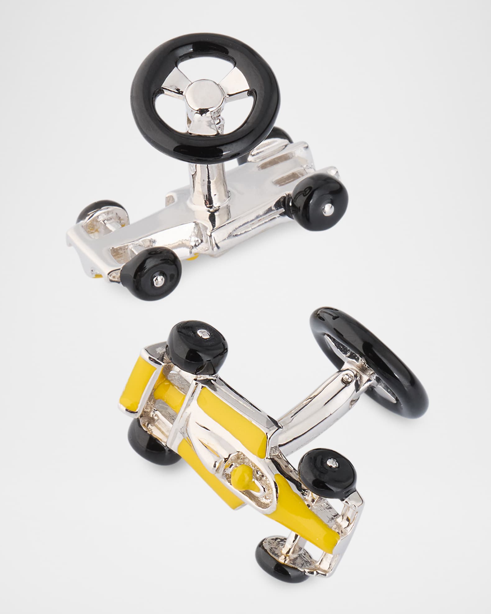 Jan Leslie Men's Sterling Silver Enamel Race Car Cufflinks | Neiman Marcus