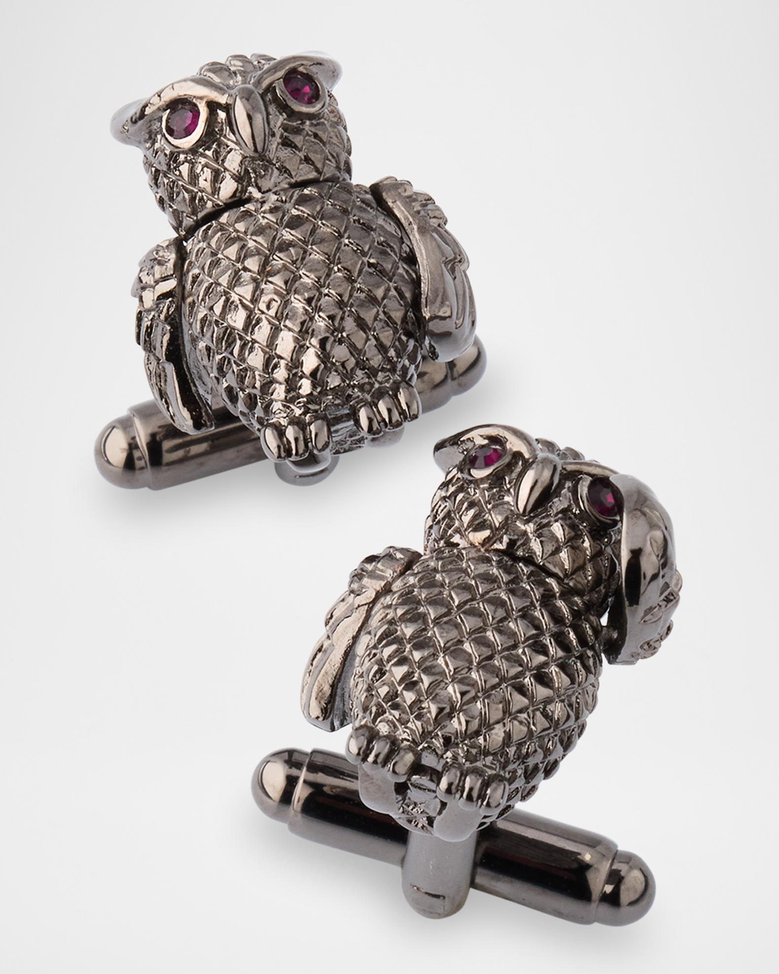Link Up Men's Owl Moving Wings Cufflinks | Neiman Marcus