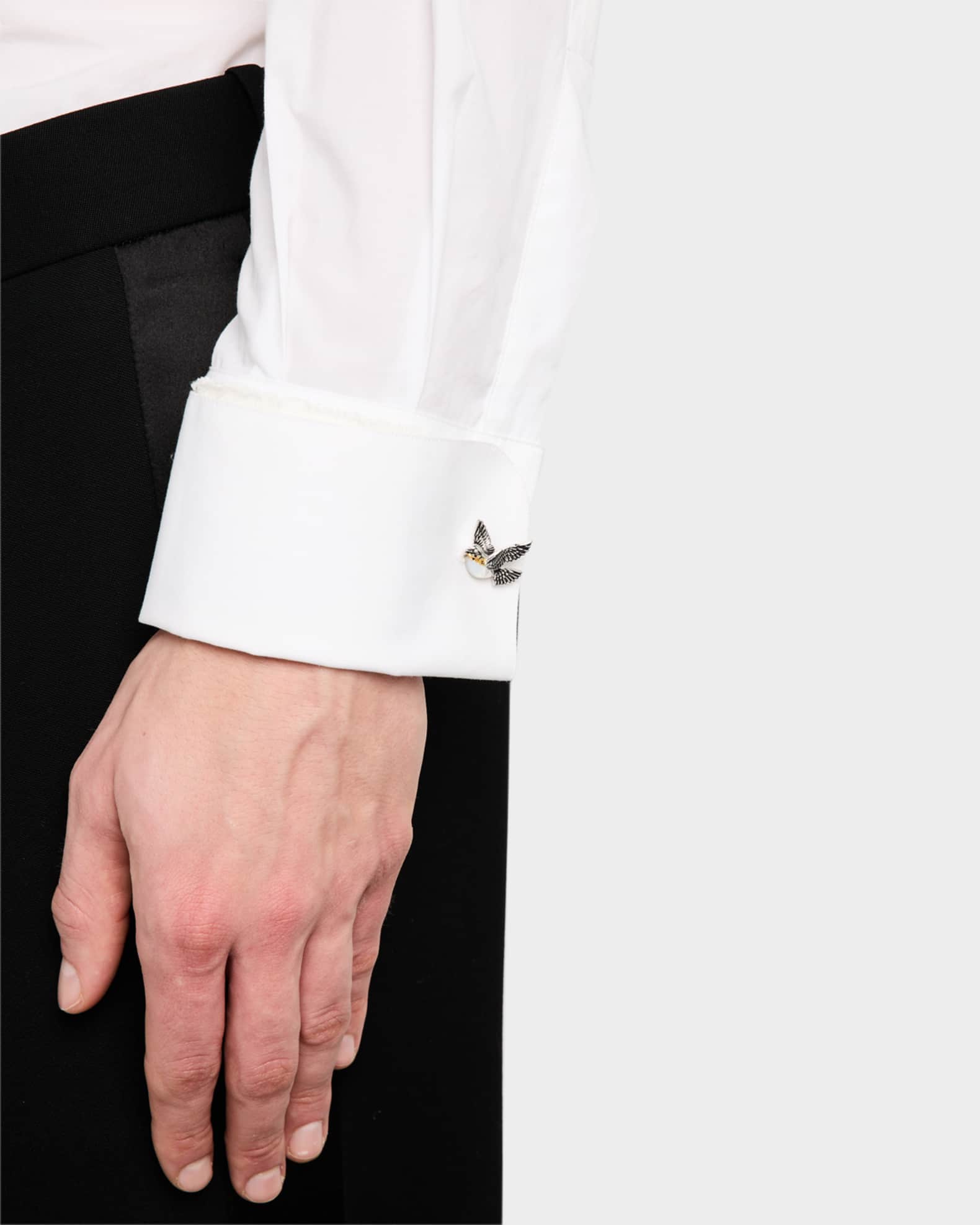 Jan Leslie Men's Peace Dove Sterling Silver Cufflinks | Neiman Marcus