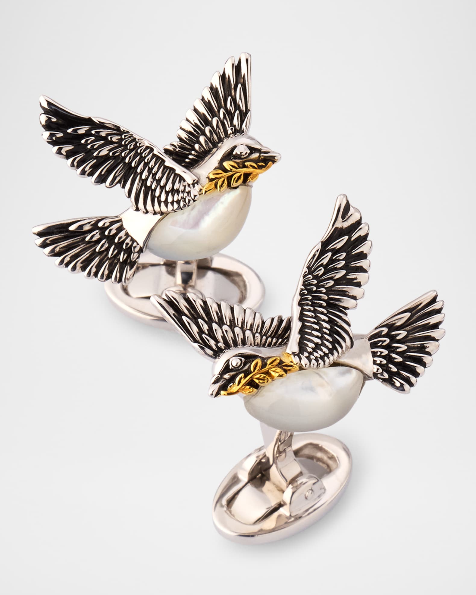 Jan Leslie Men's Peace Dove Sterling Silver Cufflinks | Neiman Marcus