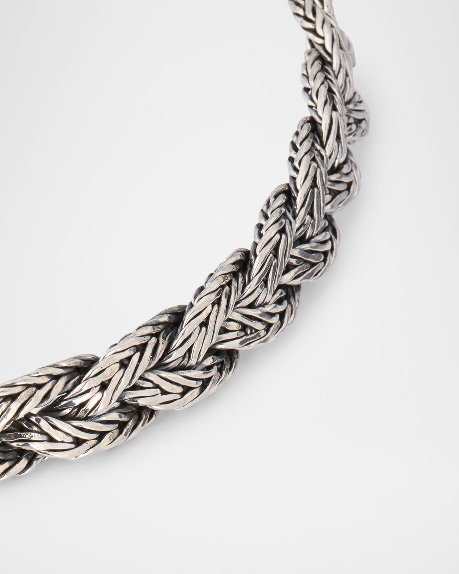 Jan Leslie Men's Braided Sterling Silver Bracelet | Neiman Marcus