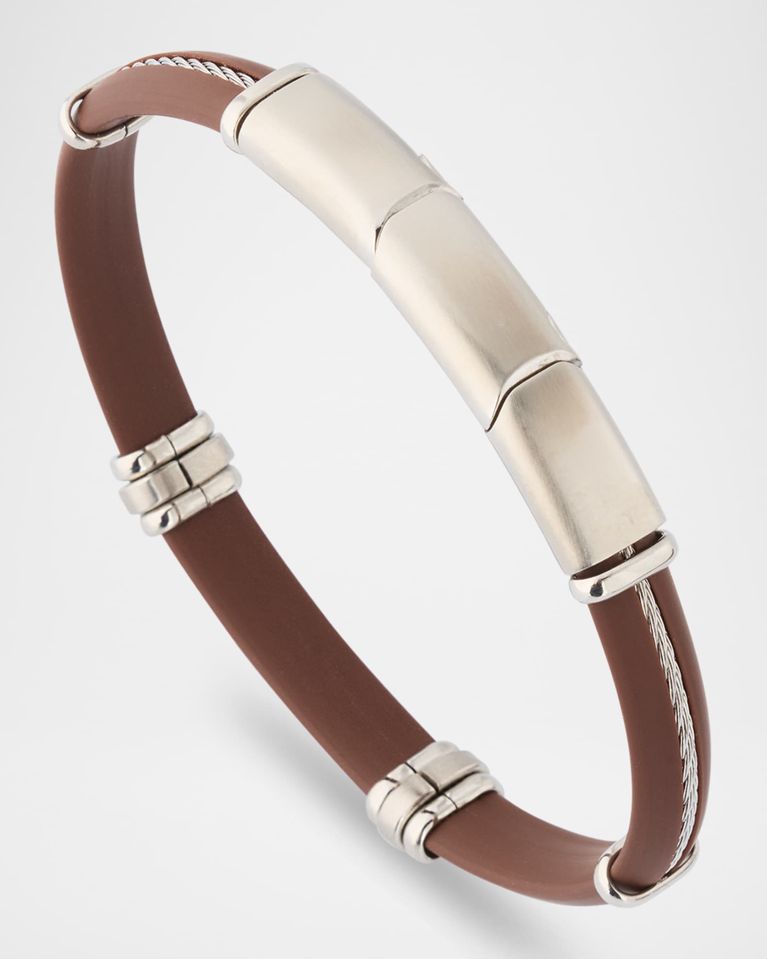Link Up Men's Rubber and Stainless Steel Bracelet | Neiman Marcus