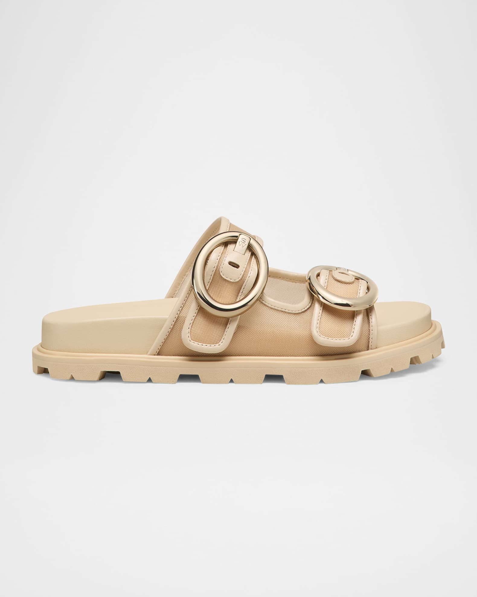 Stuart Weitzman Benni Mesh Leather Dual-Strap Sport Slide Sandals ...