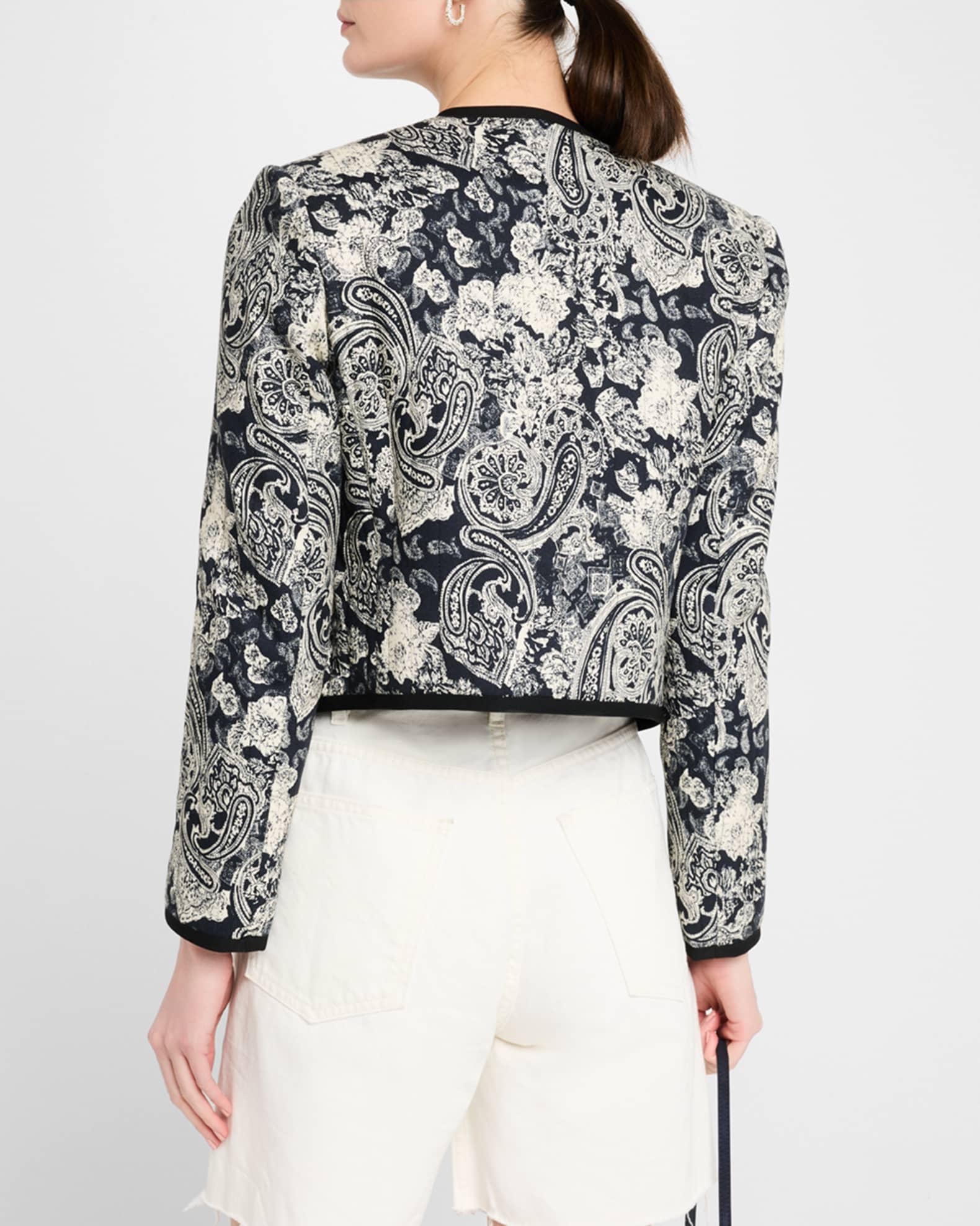 Nili Lotan Bono Paisley Open-Front Jacket | Neiman Marcus