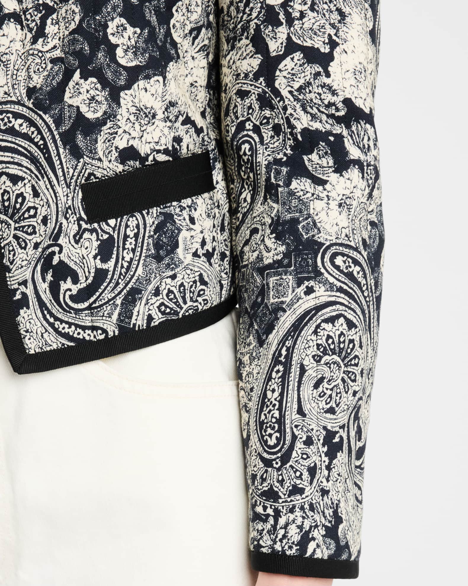 Nili Lotan Bono Paisley Open-Front Jacket | Neiman Marcus