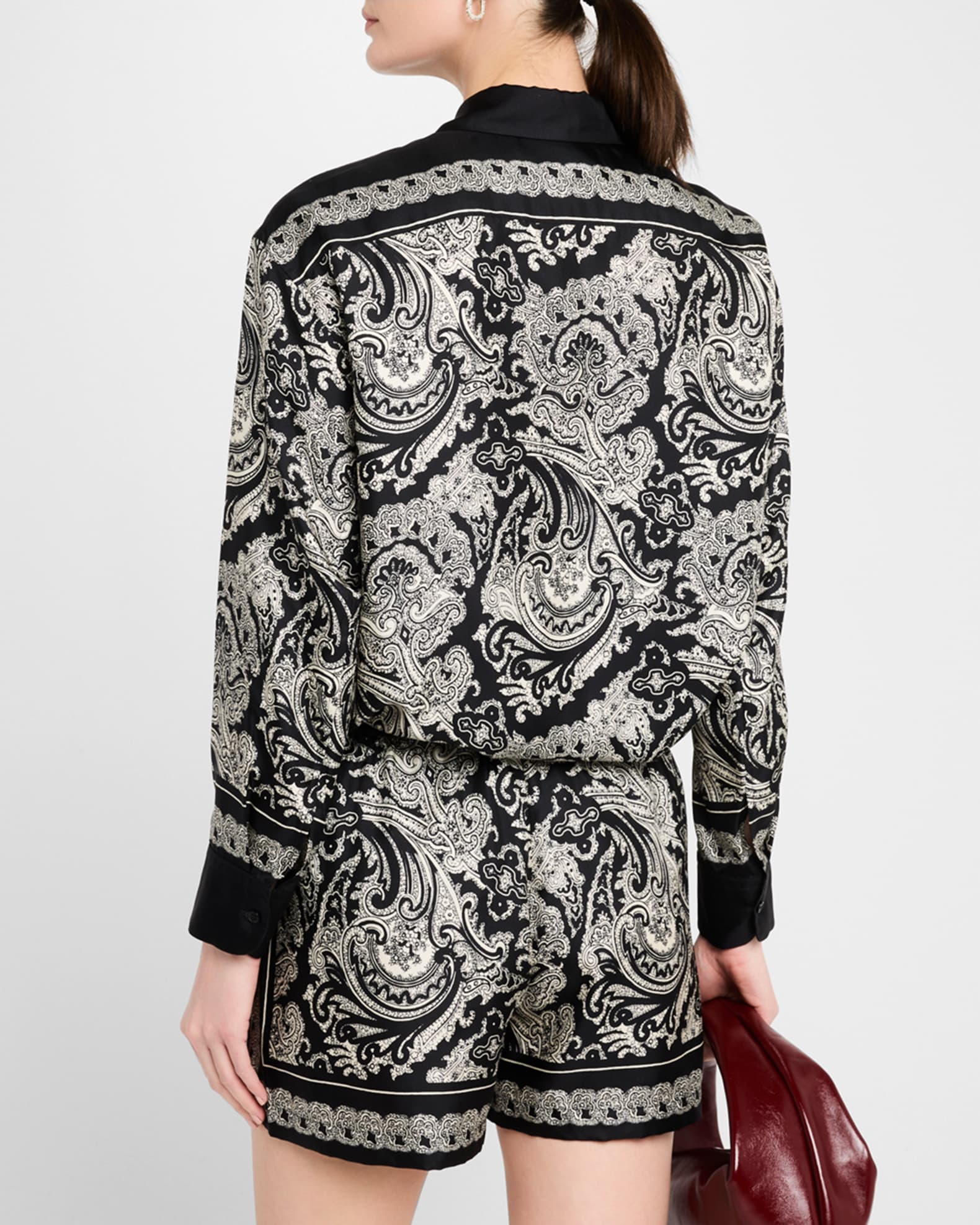 Nili Lotan Alfie Paisley Printed Silk Blouse | Neiman Marcus Nili Lotan Alfie Paisley Printed Silk Blouse | Neiman Marcus