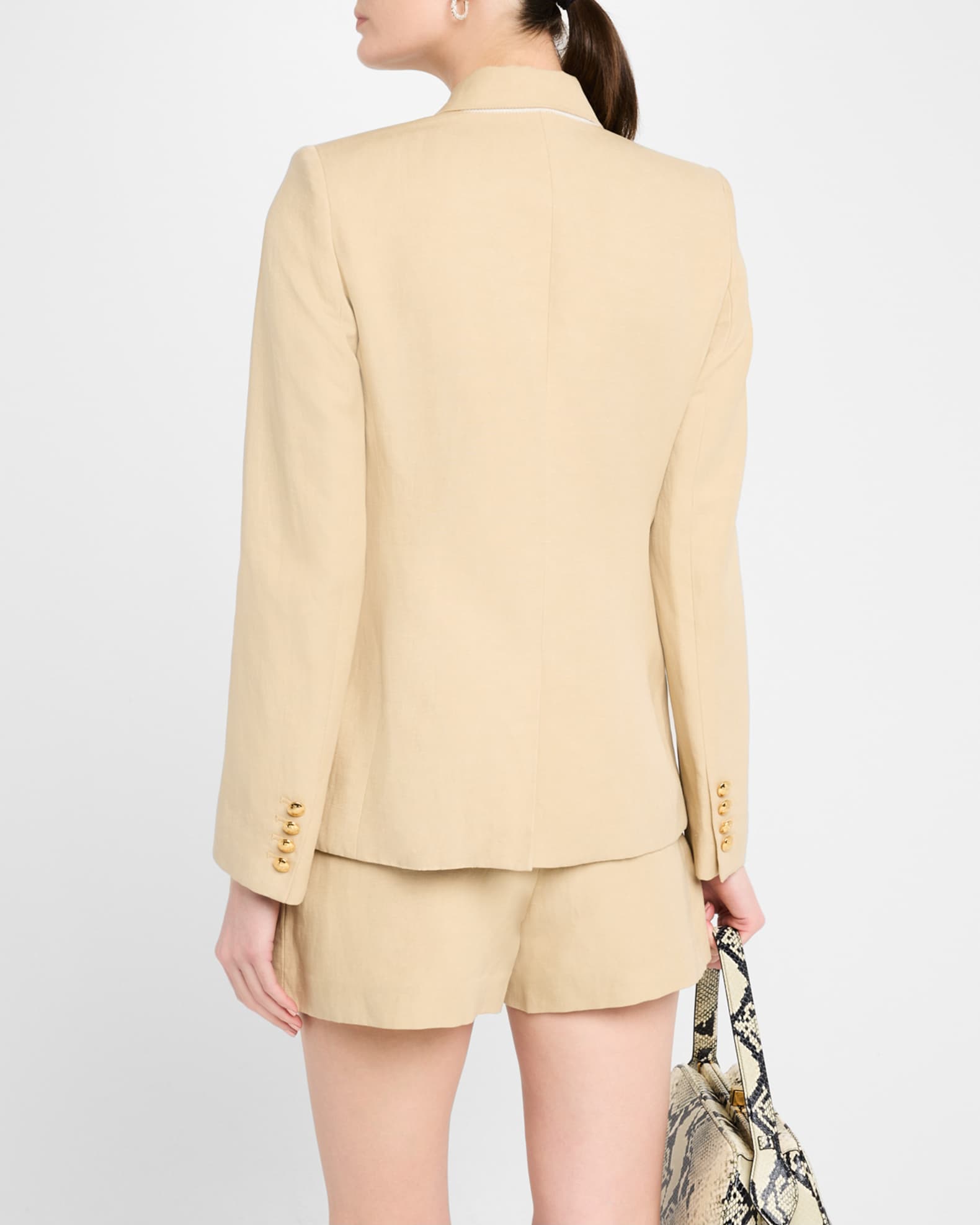 Nili Lotan Veda Double-Breasted Linen Jacket | Neiman Marcus