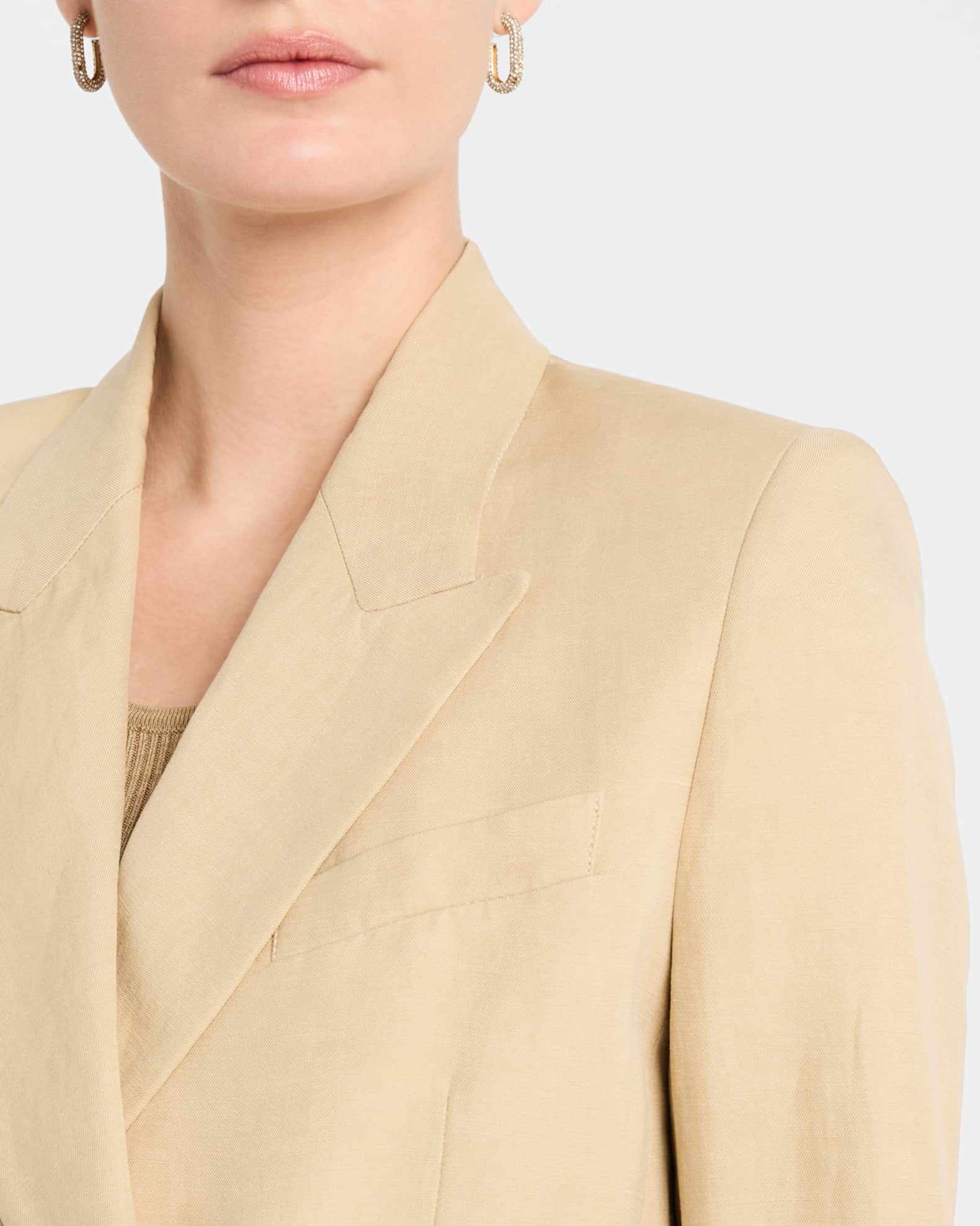 Nili Lotan Veda Double-Breasted Linen Jacket | Neiman Marcus