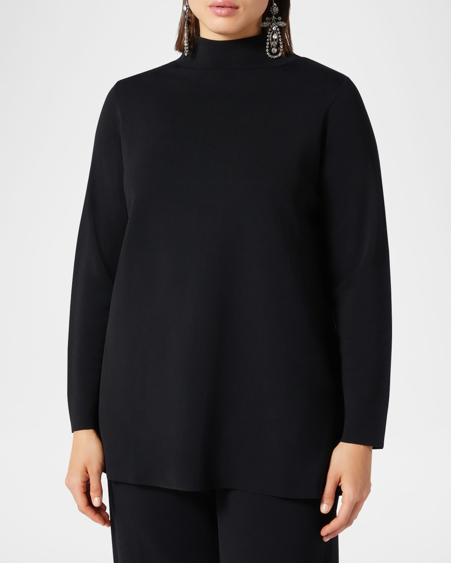Marina Rinaldi Plus Size Eulalia Mock-Neck Matte Sweater | Neiman Marcus