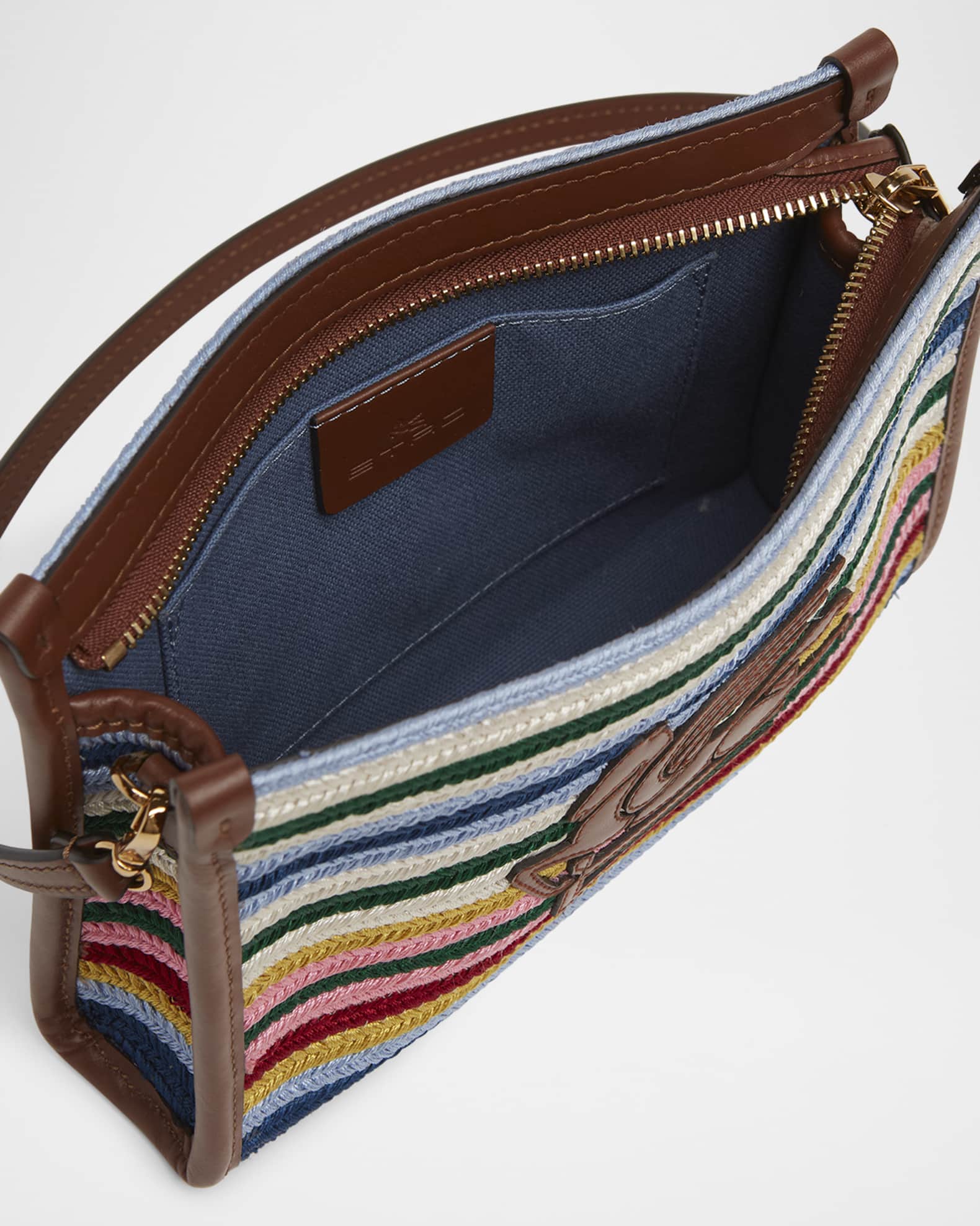 Etro Striped Pouch Clutch Bag | Neiman Marcus