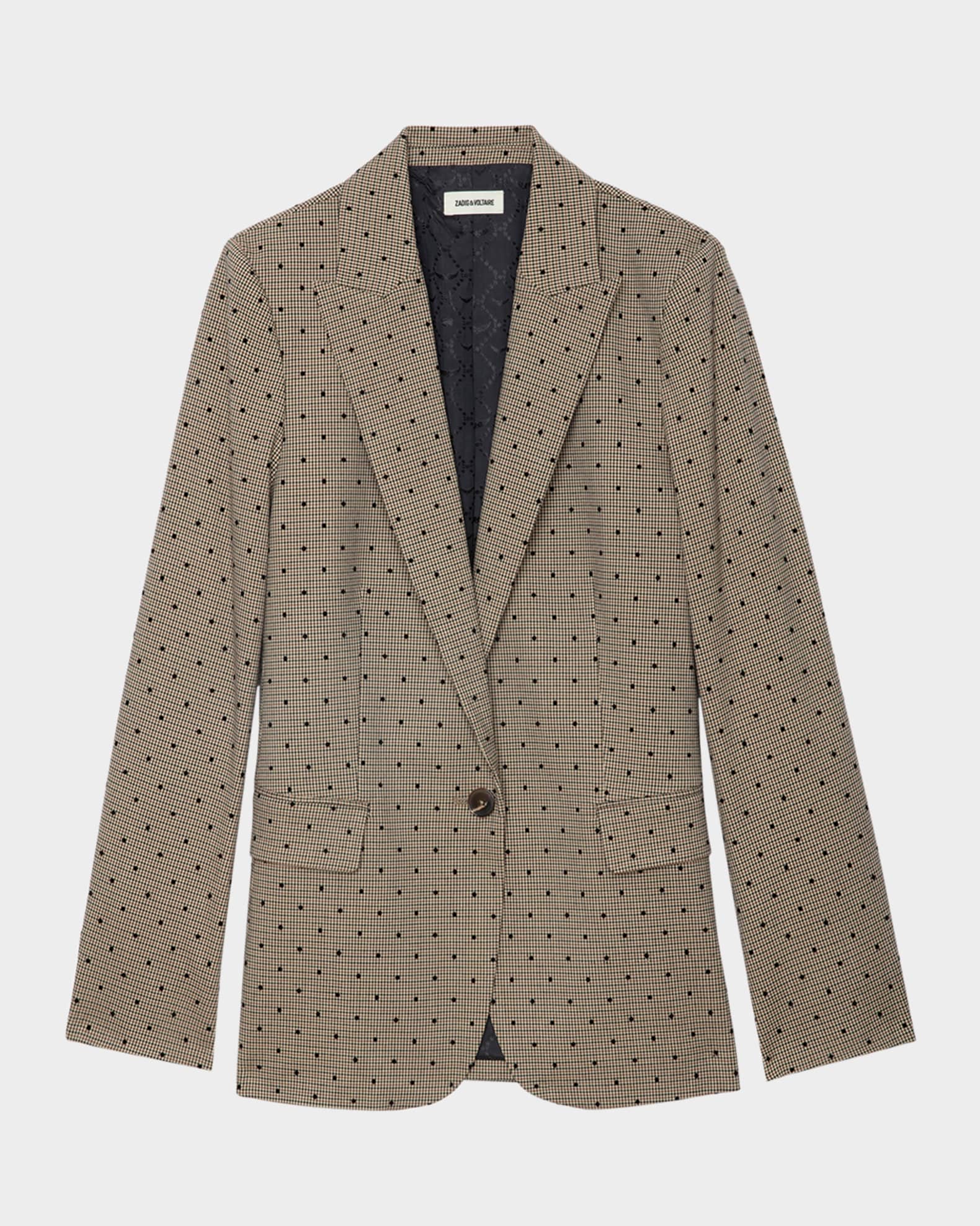Zadig & Voltaire Valse Check Dots Single-Breasted Blazer | Neiman Marcus