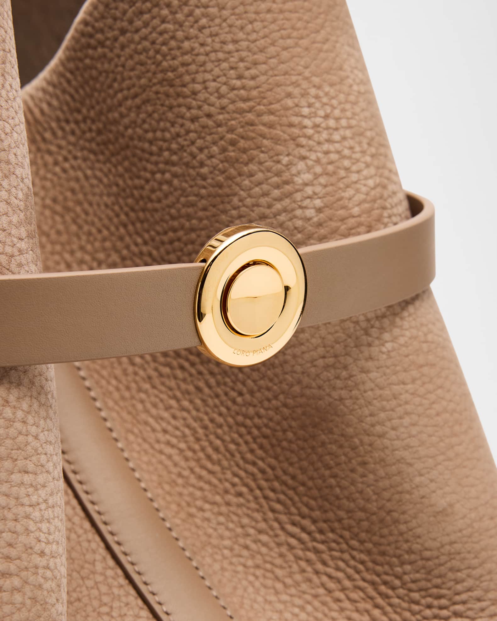 Loro Piana Ghiera Large Grained Nubuck Leather Shopper Tote Bag ...