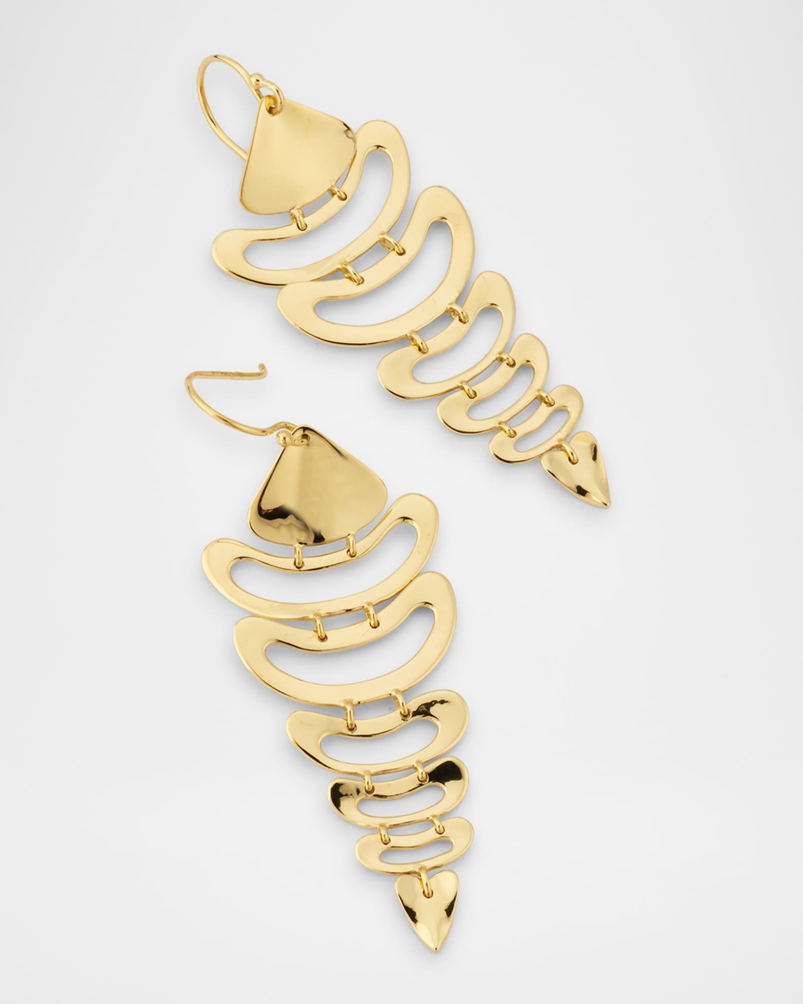 Ippolita 18K Classico Wavy Organic Open Shape 7-Tier Dangle Earrings ...