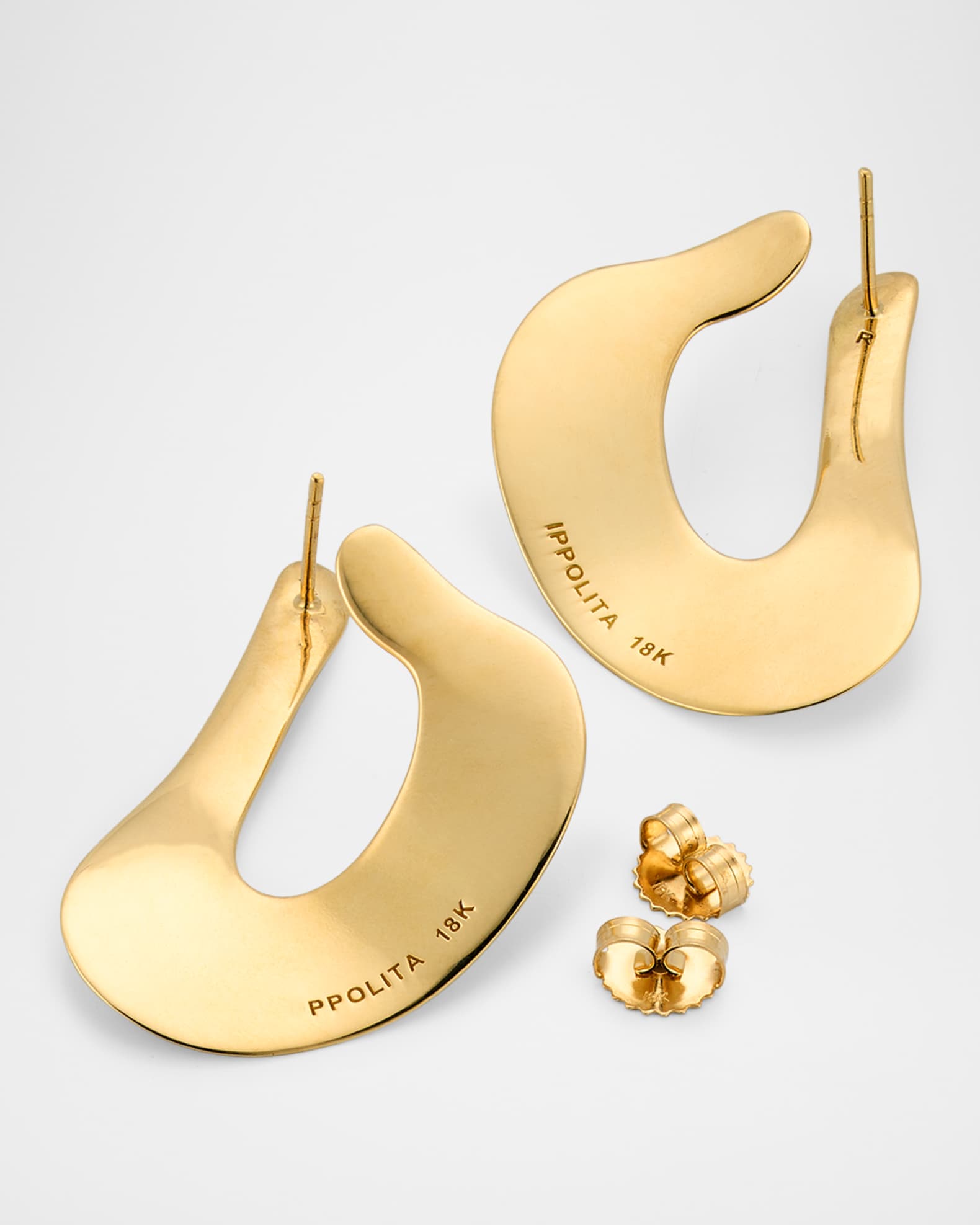 Ippolita 18K Yellow Gold Classico Wavy Organic Disc Post Earrings ...