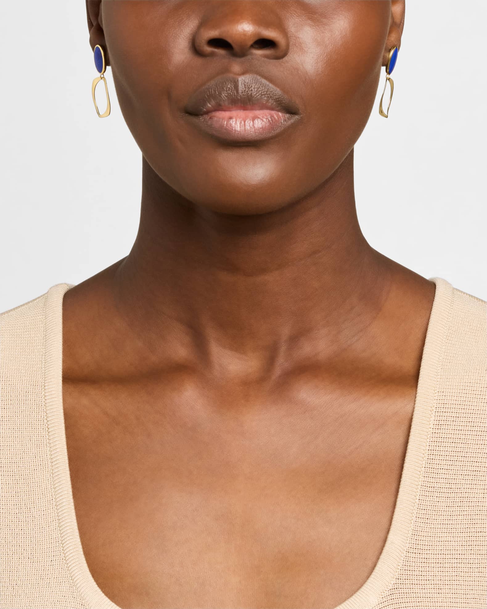 Ippolita 18K Polished Rock Candy Oval and Wavy Frame Drop Earrings ...