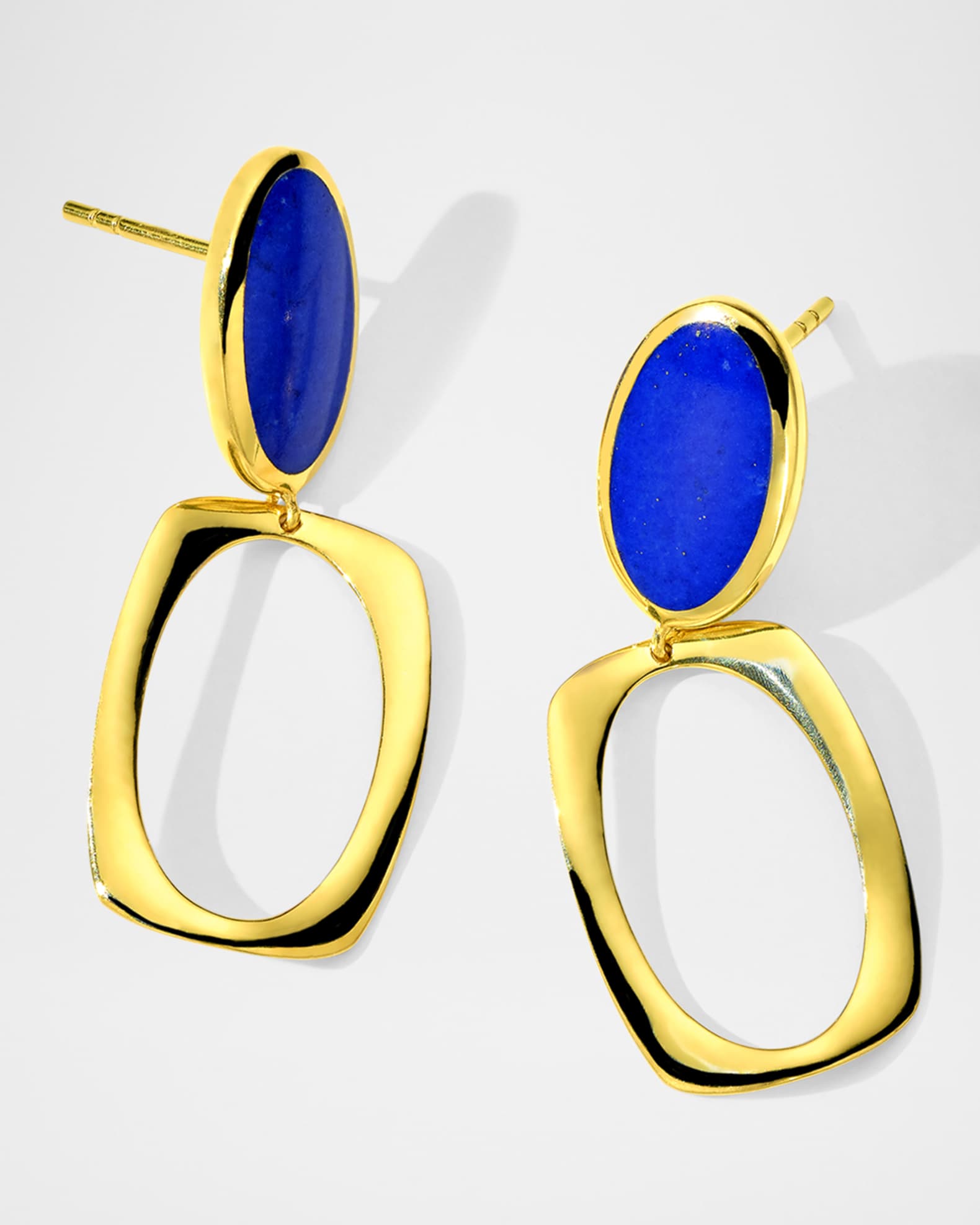Ippolita 18K Polished Rock Candy Oval and Wavy Frame Drop Earrings ...