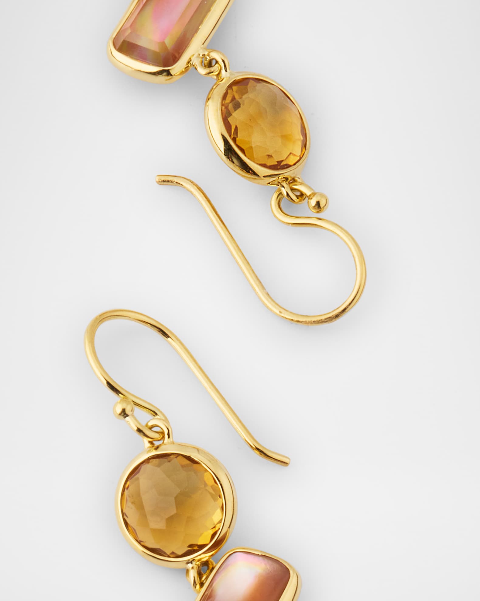 Ippolita Rock Candy 18K Yellow Gold 3-Stone Drop Earrings | Neiman Marcus