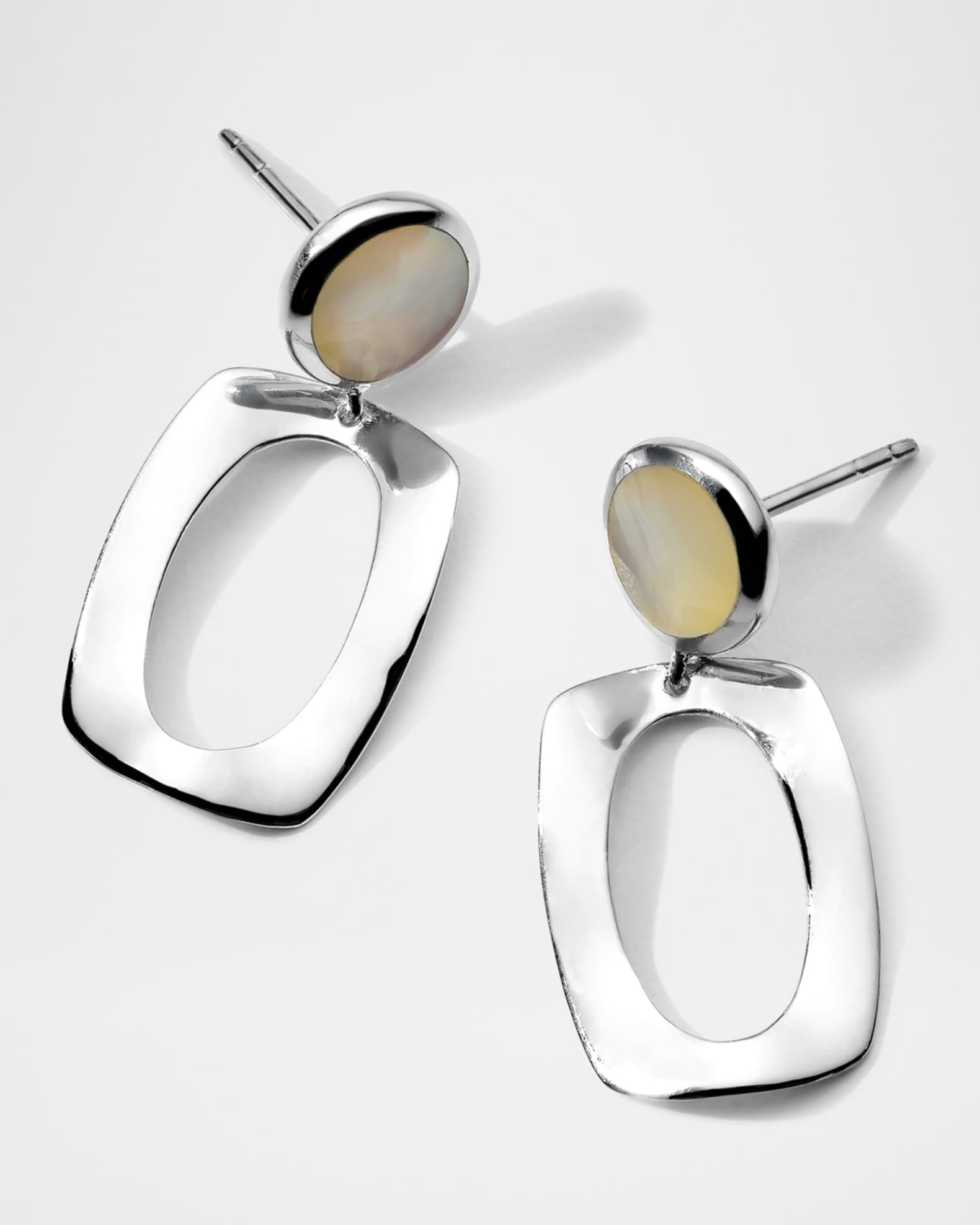 Ippolita Rock Candy Sterling Silver Small Dot and Frame Post Earrings ...