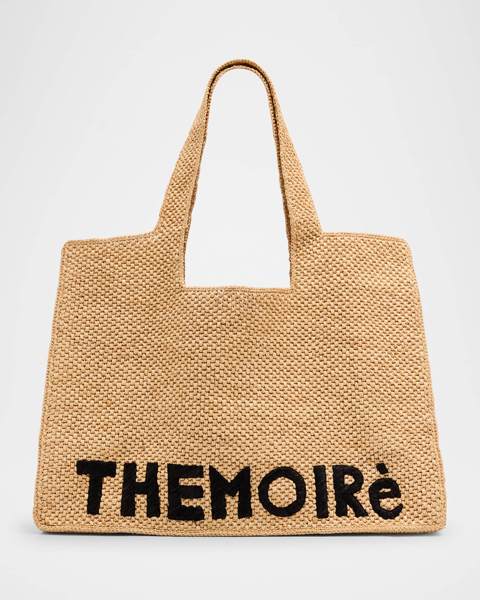THEMOIRE Morea Raffia Vegan Fabric Shoulder Bag | Neiman Marcus
