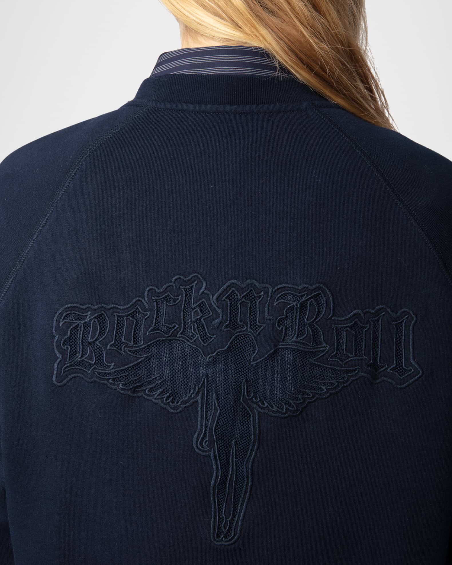 Zadig & Voltaire Upper Fishnet Fallen Angel Sweatshirt | Neiman Marcus