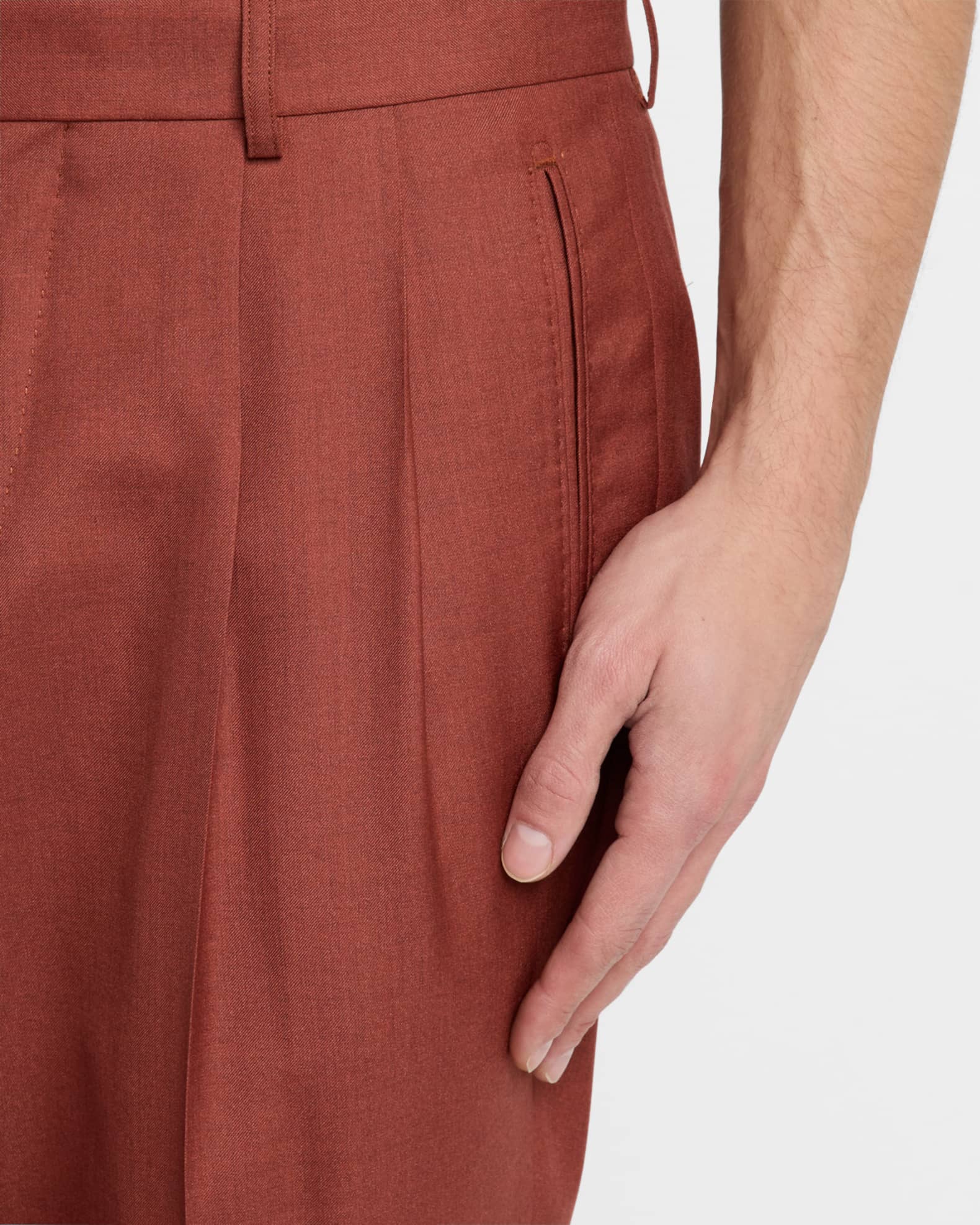 BOSS Camel Men's Peet Pleated Trousers | Neiman Marcus