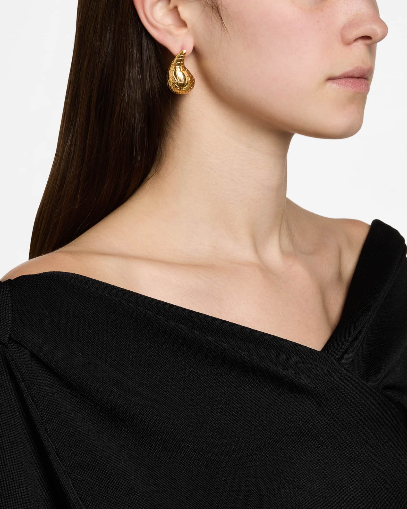 Oscar de la Renta Mosaic Textured Teardrop Earrings | Neiman Marcus