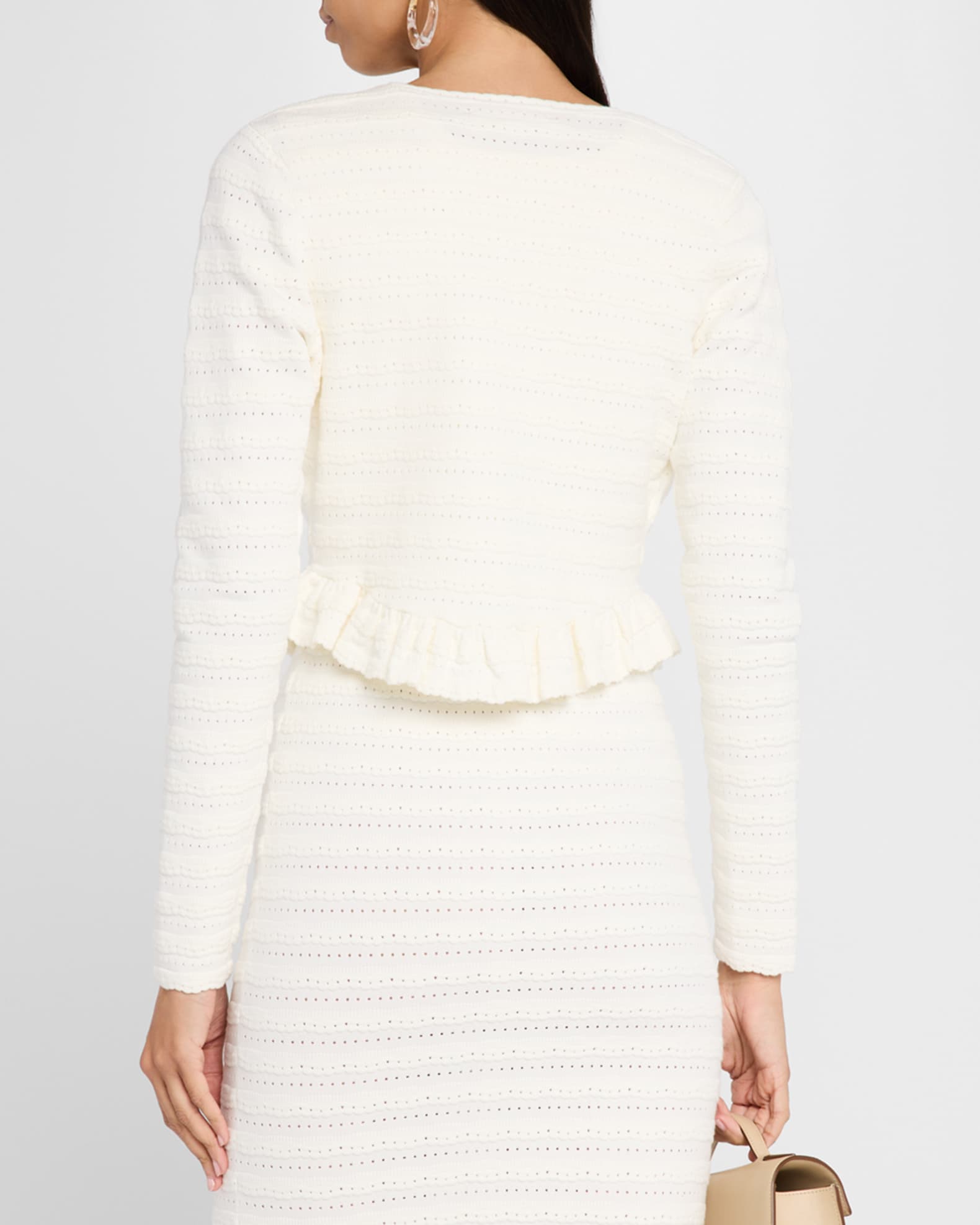 LoveShackFancy Rogan Ruffle-Hem Cardigan | Neiman Marcus