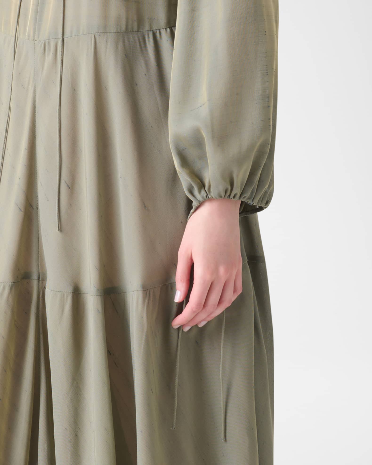 Akris punto Long-Sleeve Tiered Silk Batiste A-Line Maxi Dress | Neiman ...