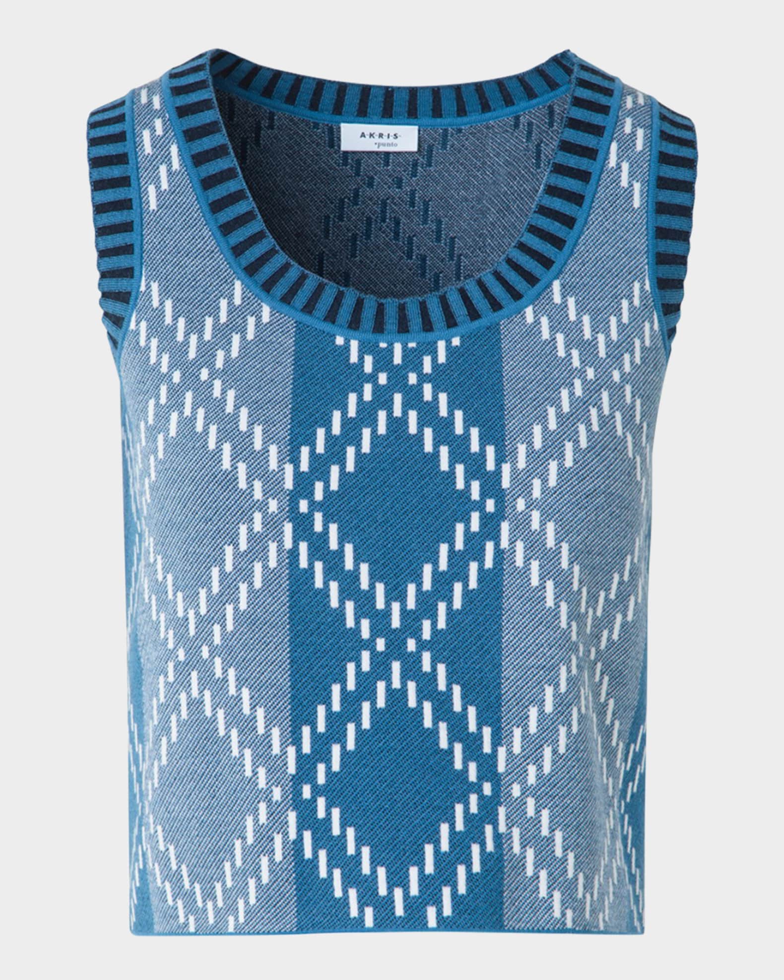 Akris punto Diamond Jacquard Merino Wool Top | Neiman Marcus