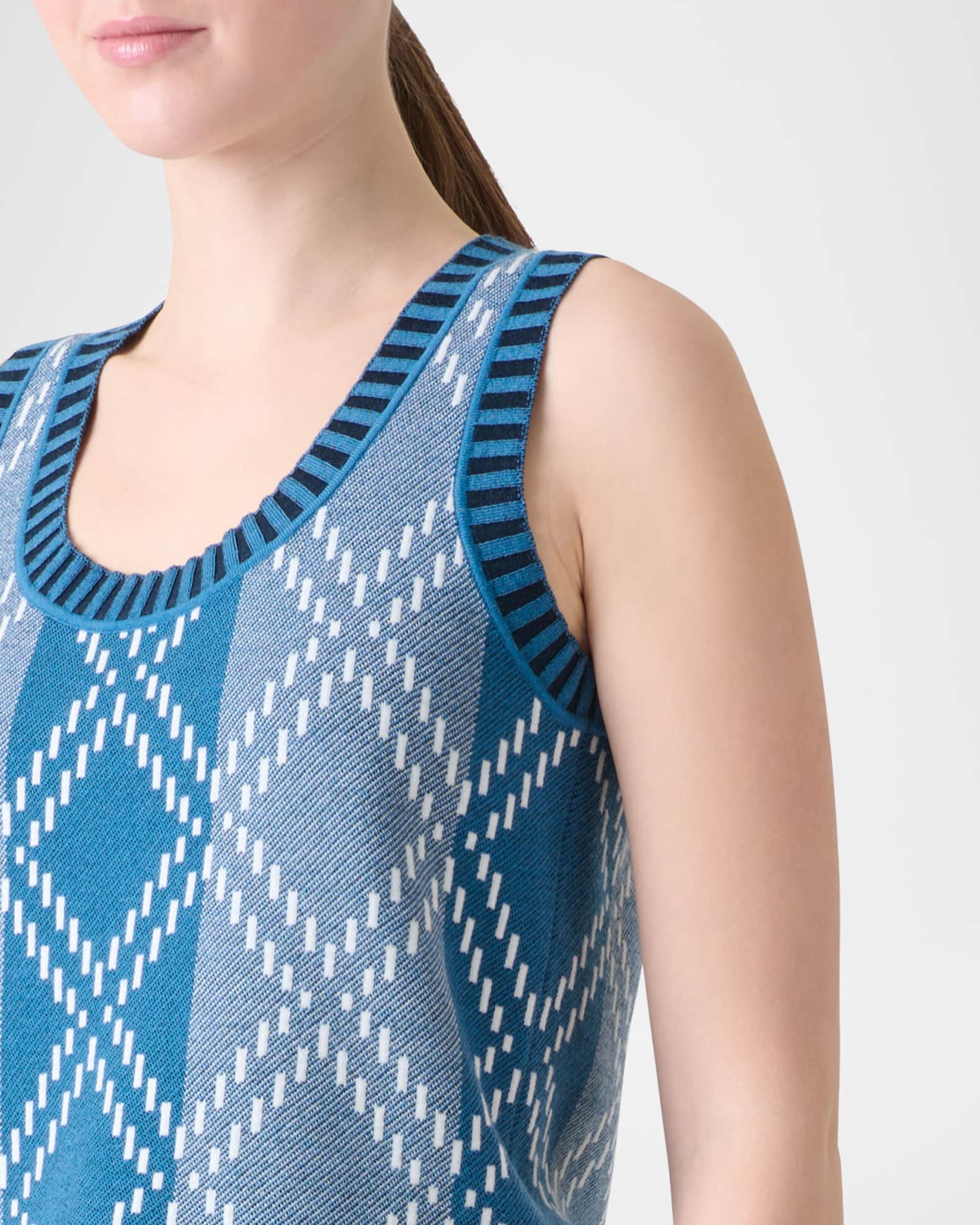 Akris punto Diamond Jacquard Merino Wool Top | Neiman Marcus