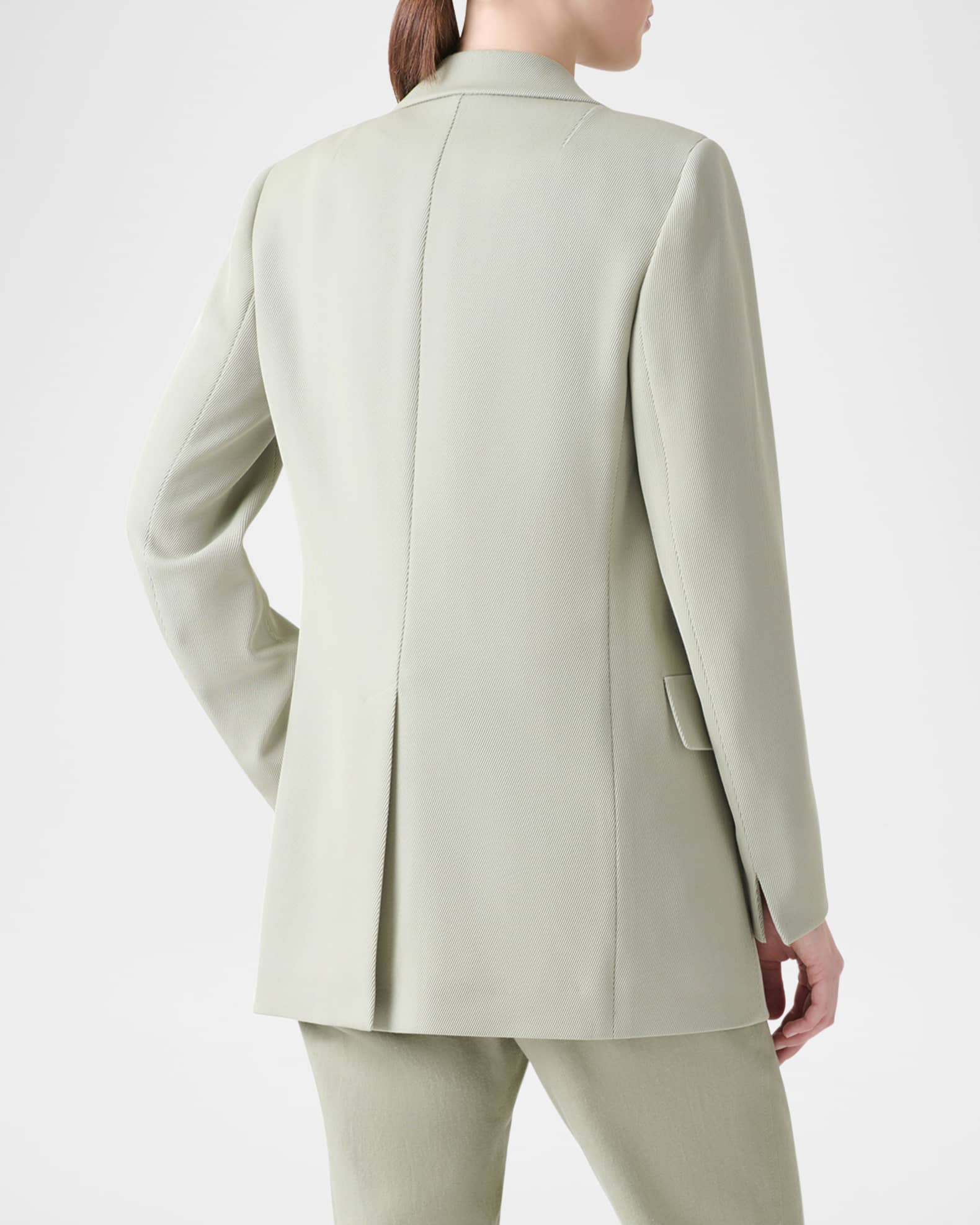 Akris punto Single-Breasted Wool Tricotine Boyfriend Blazer | Neiman Marcus