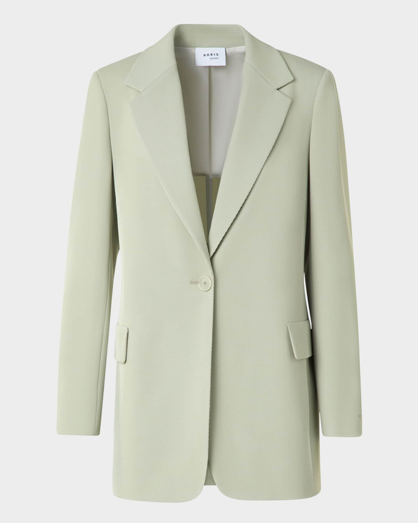 Akris punto Single-Breasted Wool Tricotine Boyfriend Blazer | Neiman Marcus
