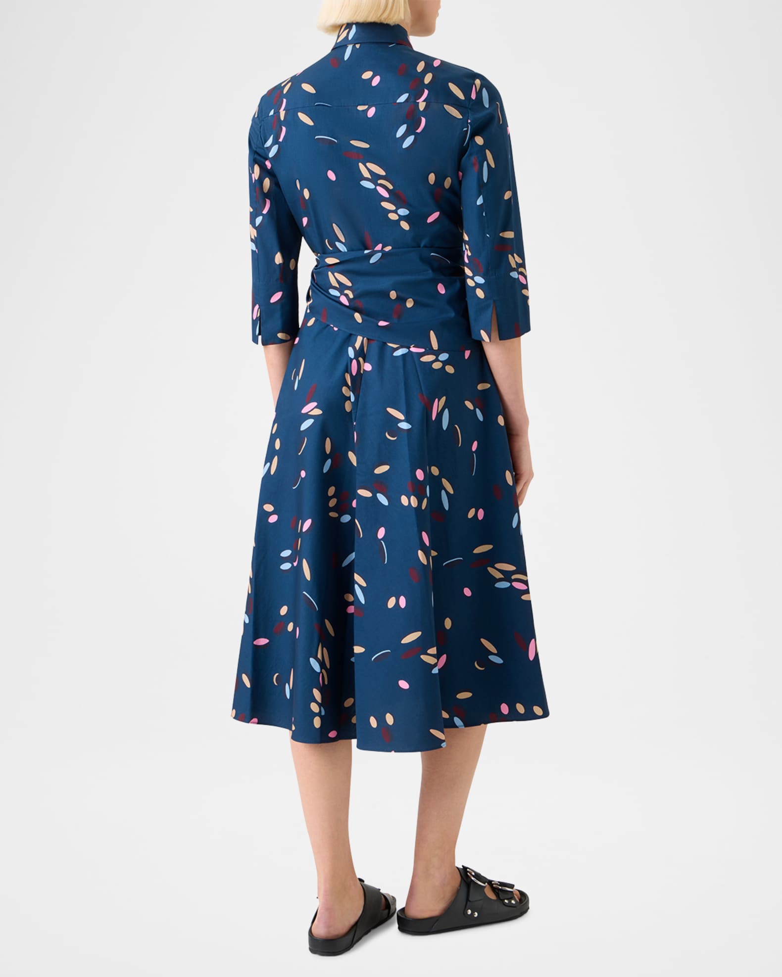 Akris punto Dropping Dots Cotton Poplin Midi Wrap Shirtdress | Neiman ...