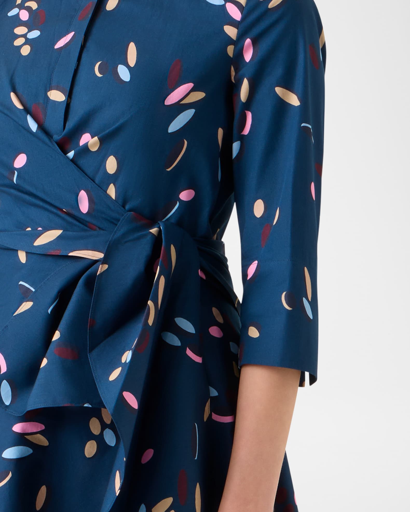 Akris punto Dropping Dots Cotton Poplin Midi Wrap Shirtdress | Neiman ...