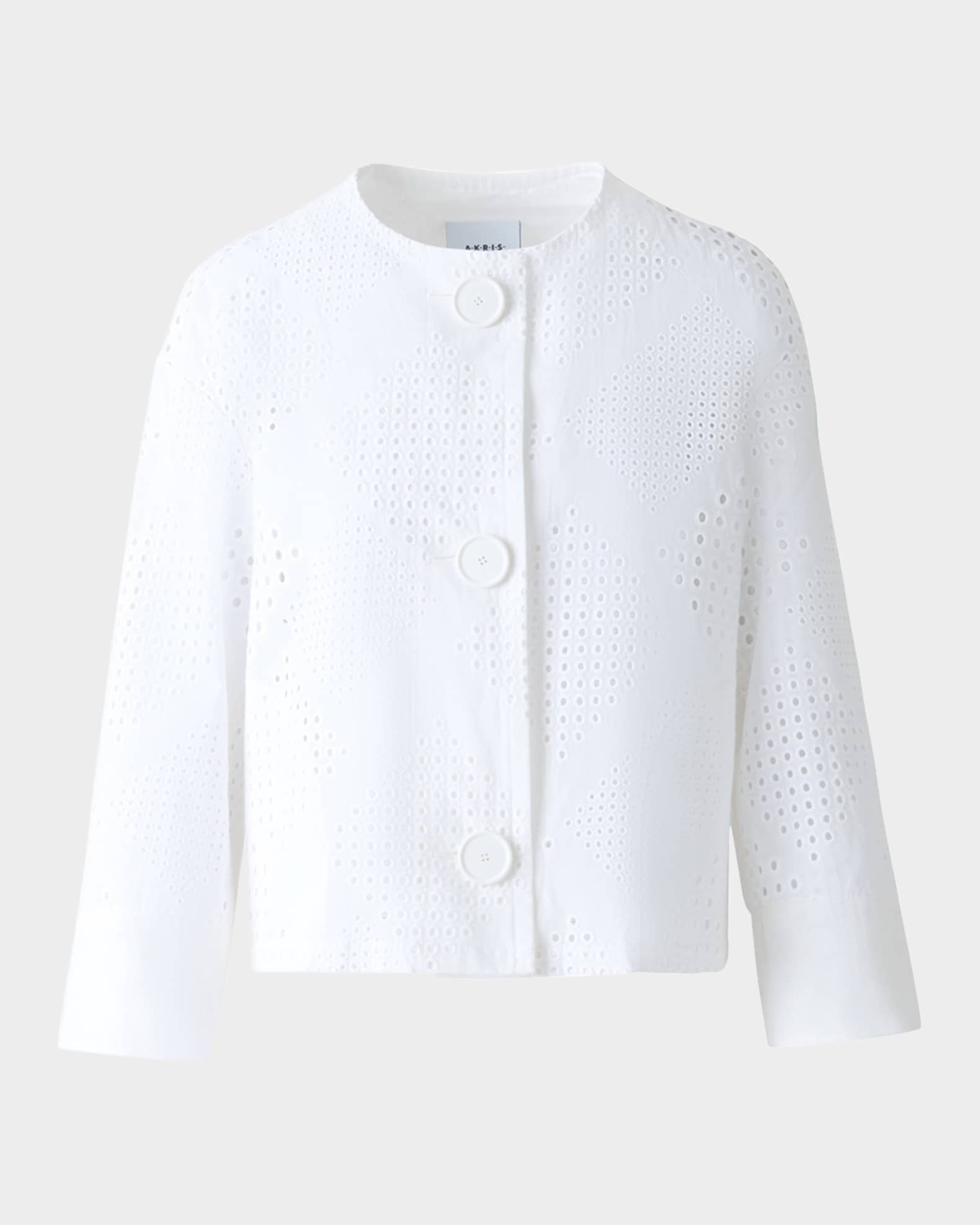 Akris punto Boxy Diamond Eyelet Cotton Poplin Jacket | Neiman Marcus