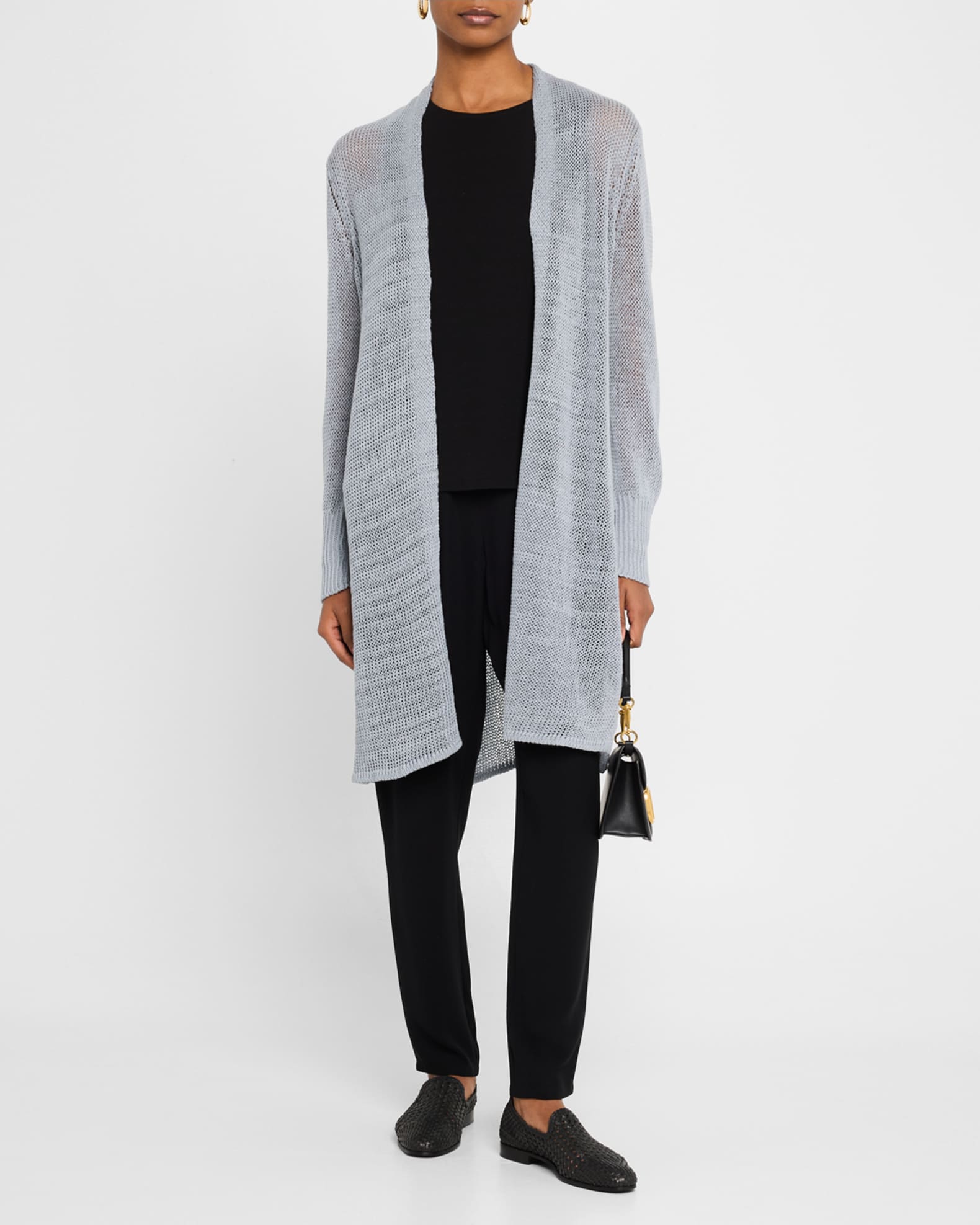 Eileen Fisher Knit Open-Front Long Cardigan | Neiman Marcus