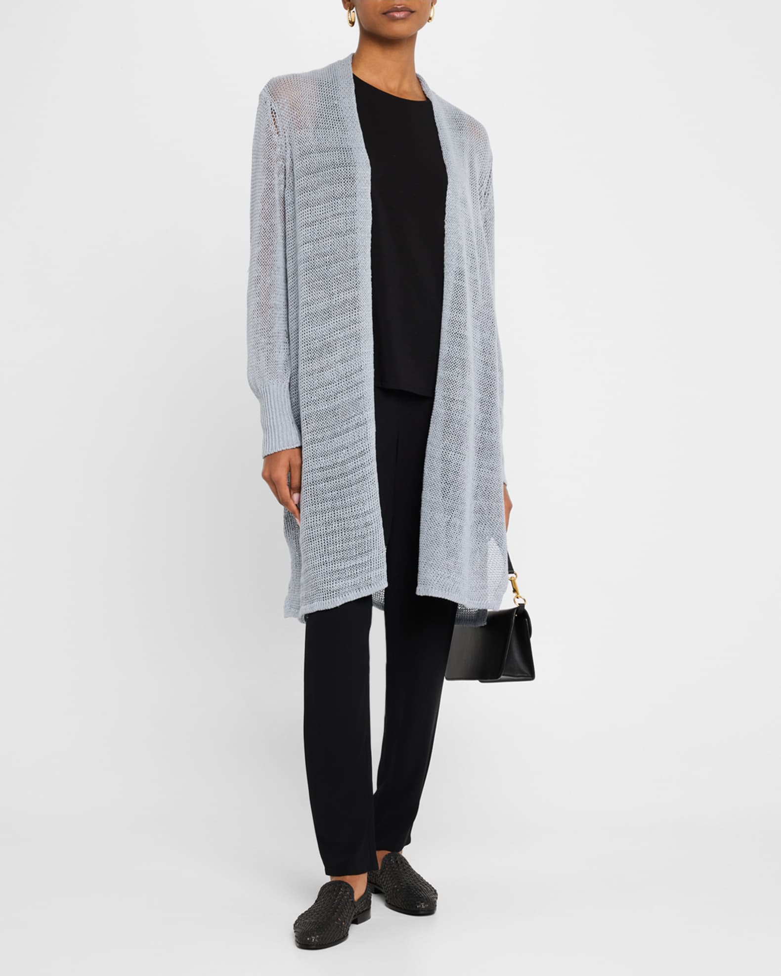 Eileen Fisher Knit Open-Front Long Cardigan | Neiman Marcus