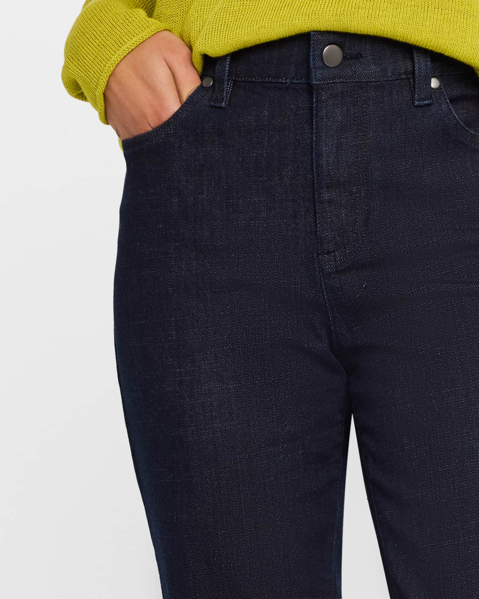 Eileen Fisher Cropped Straight-Leg Stretch Denim Pants | Neiman Marcus
